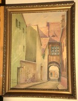 (N) Tibai Takáts Jenő (1876-1943) : Balta-köz / Budai vár - Festmény ...