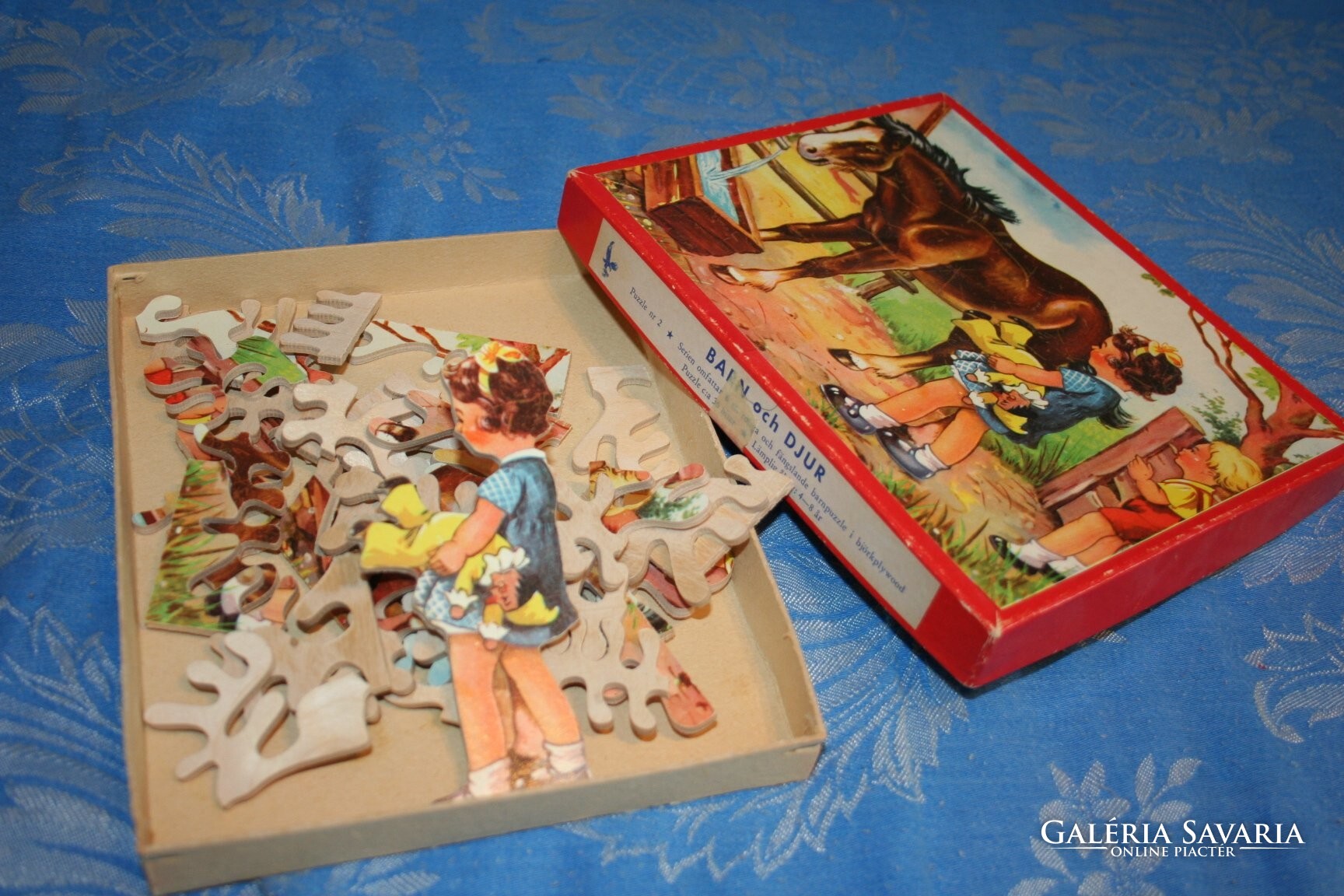 Puzzle - vintage scandinavian wooden puzzle bjarn och djur old swedish ...