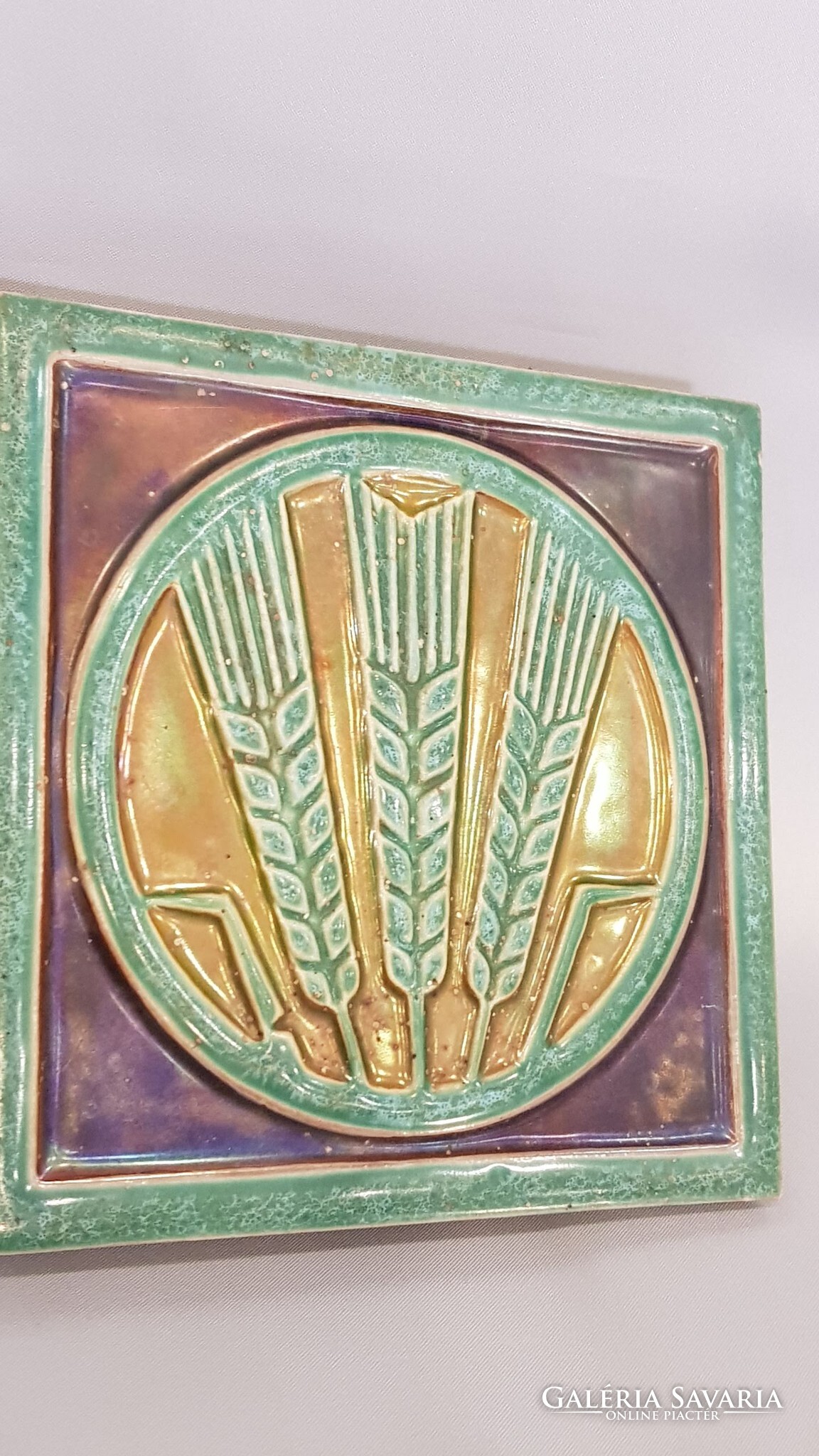 Régi, ritka Zsolnay eozin csempe, arany búzakalász - Porcelán | Galéria ...