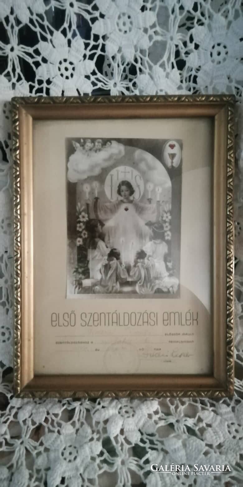 Old first holy communion from 1960, in a beautiful frame - Frames ...