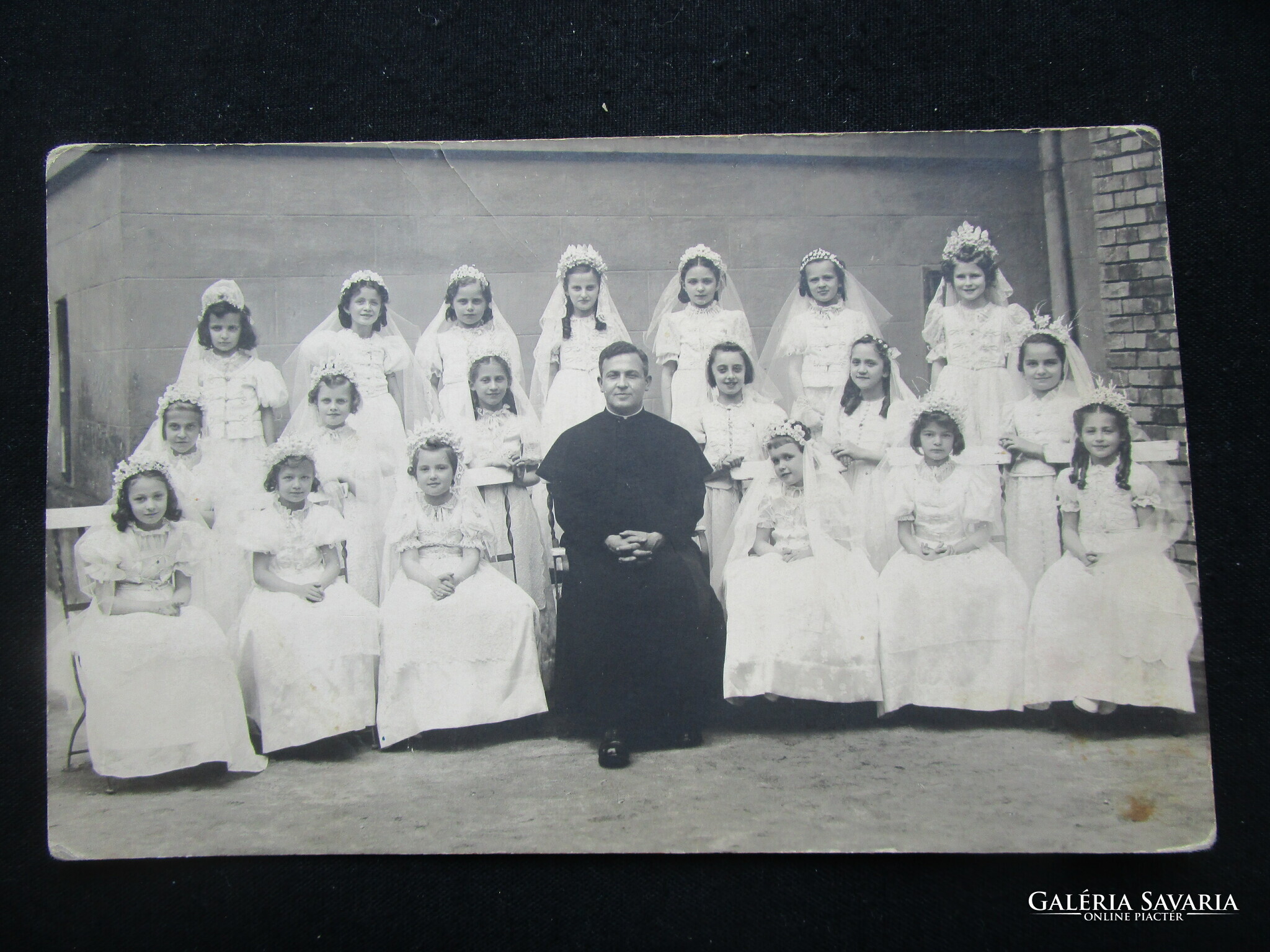 1947 First Holy Communion group photo of a small bride, Pécs original ...