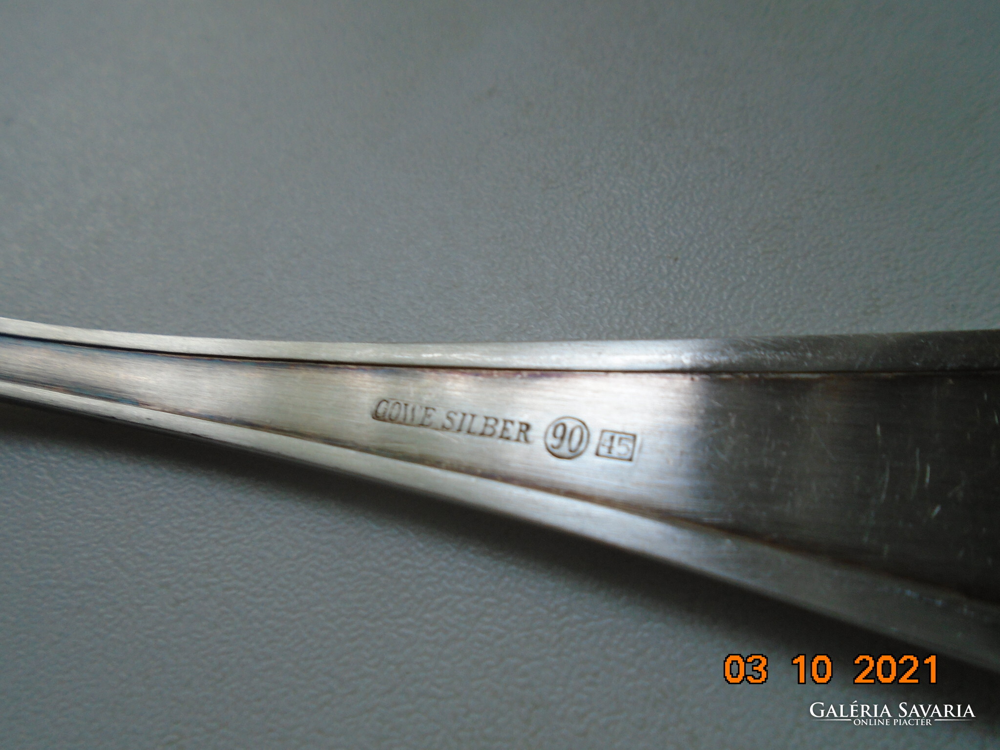 Ezüstözött GOWE/WELLNER SILBER villa 90 és 45 jelzéssekkel 3,75 g ...