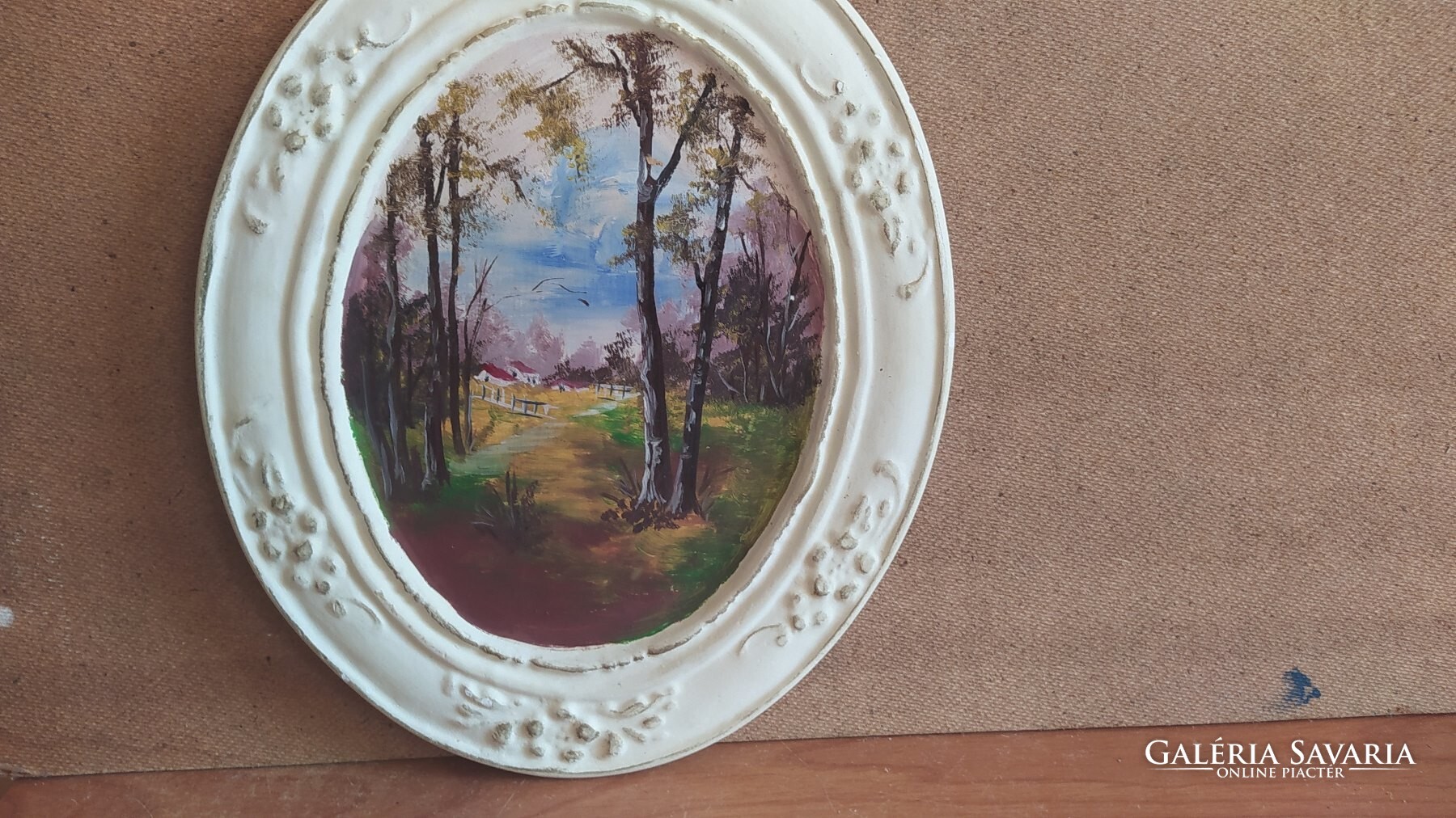 (K) Tájkép festmény jelzett! 24x29 cm Csomagautomatába is. Lemke ...