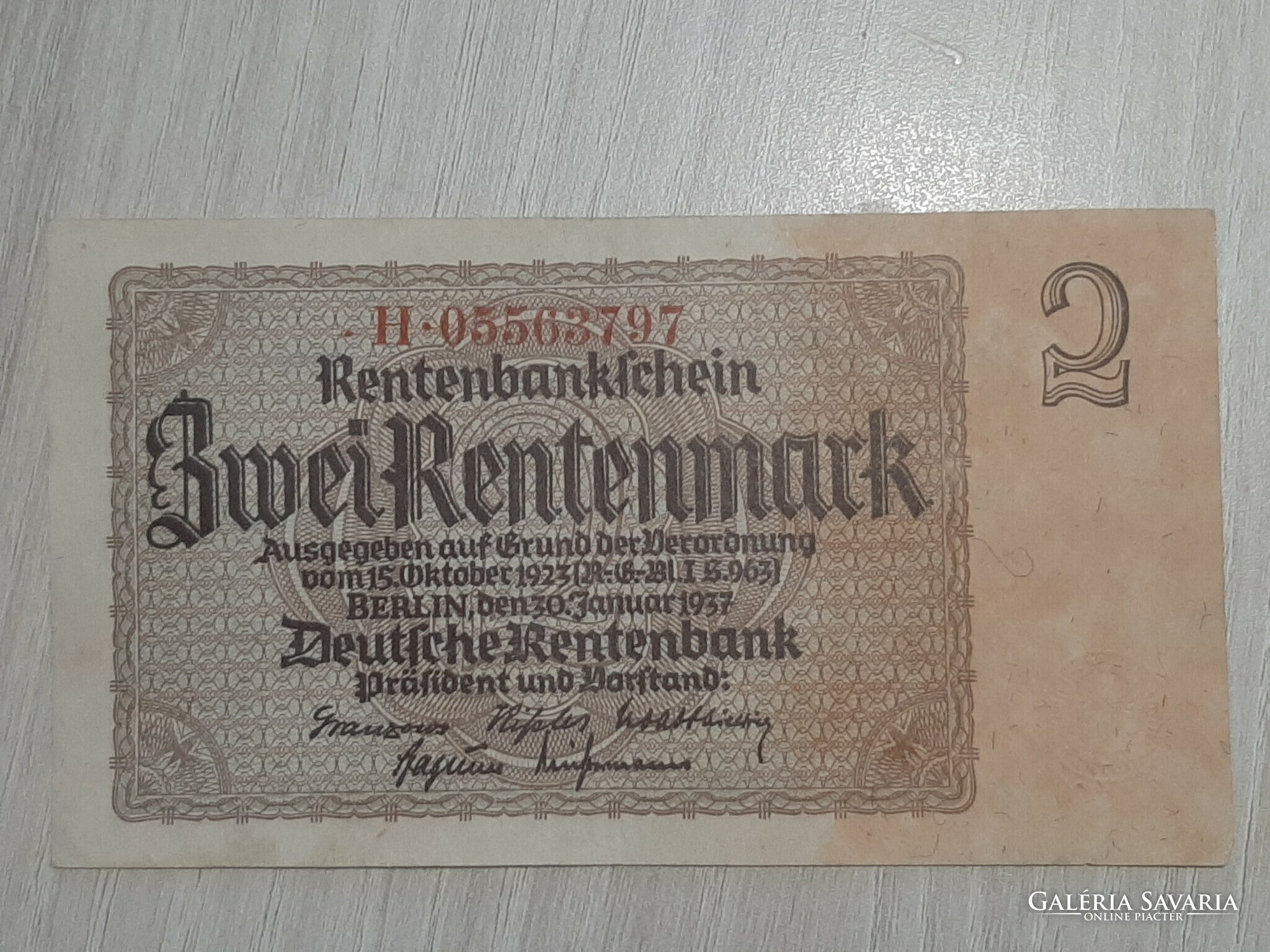 2 Mark 1937 Germany Third Reich (1933-1945) 2 Annuity Mark Banknote ...