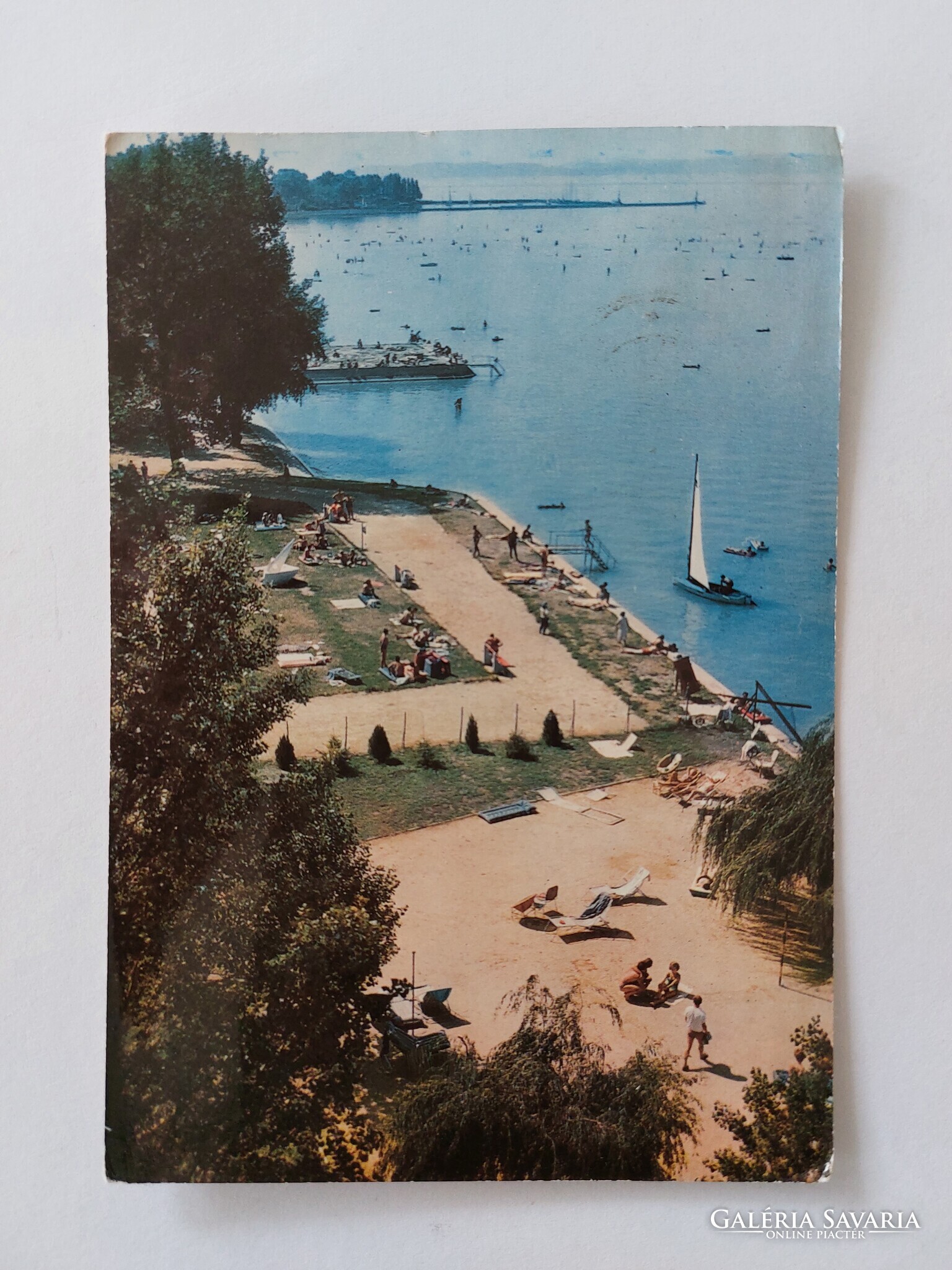 Retro postcard 1968 photo postcard Balaton beach - Collectibles ...