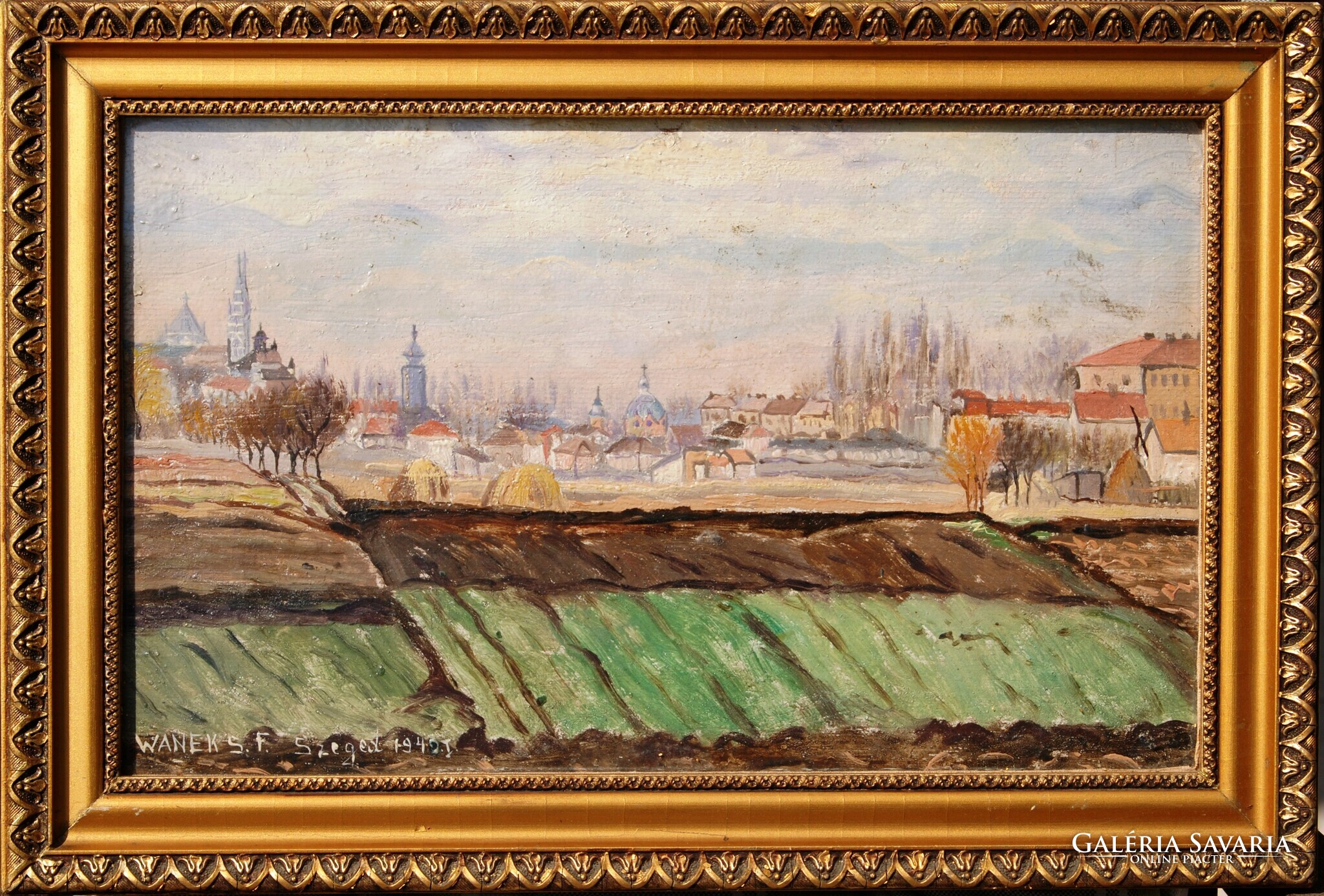 Sándor Ferenc Vanek (wanek): Szeged on the circular embankment, 1940 ...