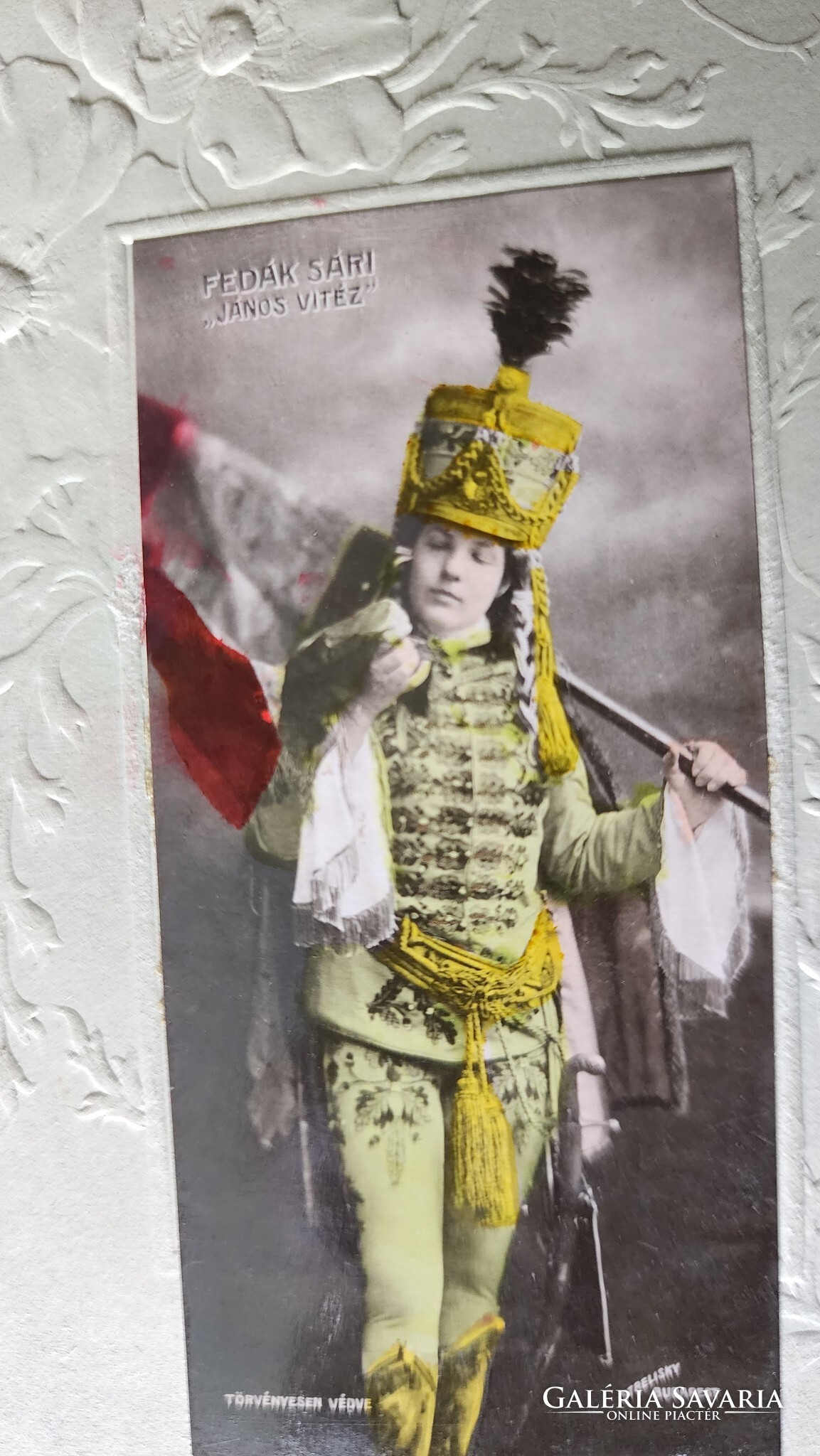 1905 FEDÁK SÁRI ZSAZSA PRIMADONNA SZINÉSZNŐ SZECESSZIÓS DOMBOR NYOMOTT ...