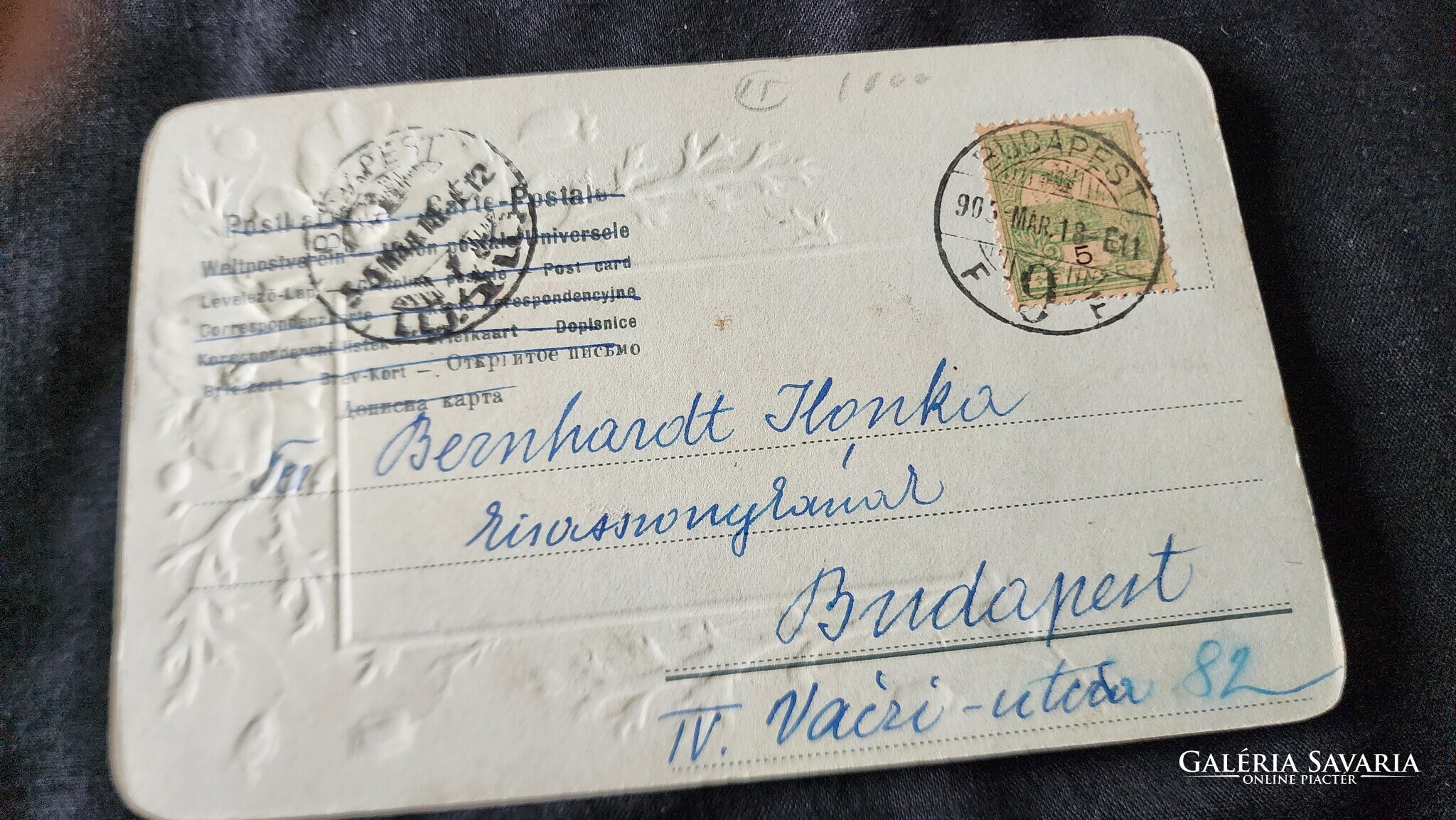 1905 FEDÁK SÁRI ZSAZSA PRIMADONNA SZINÉSZNŐ SZECESSZIÓS DOMBOR NYOMOTT ...