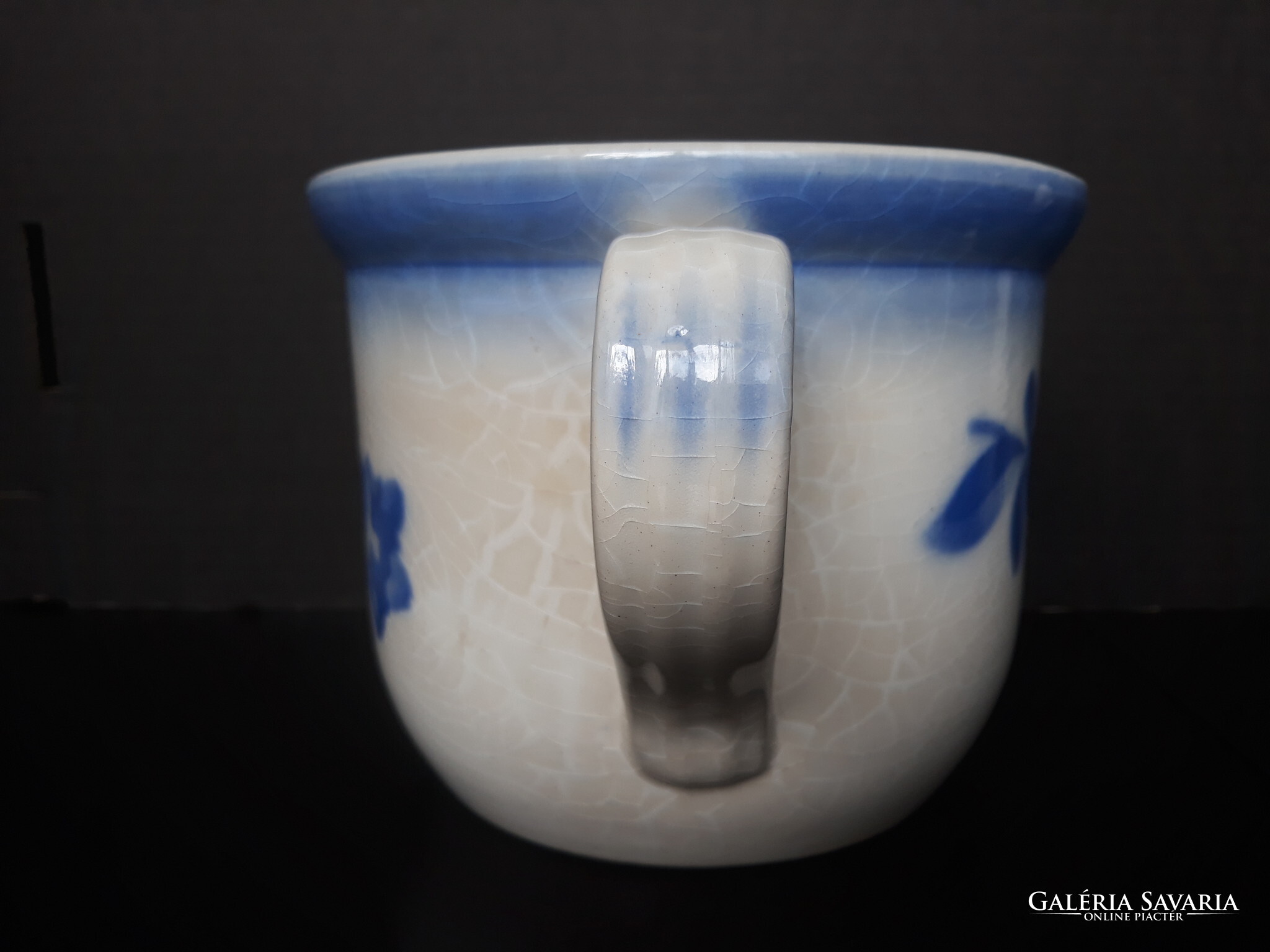 Antik óriás méretű 1,6 literes fajansz csupor, bögre - Kerámia ...