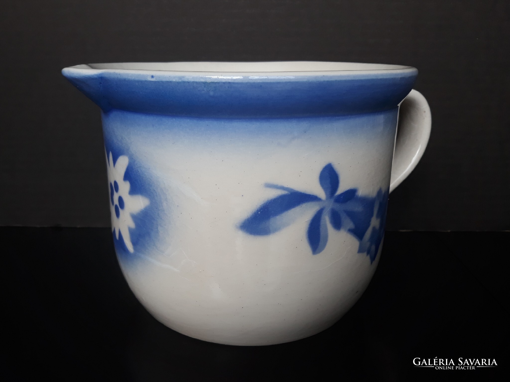 Antik óriás méretű 1,6 literes fajansz csupor, bögre - Kerámia ...