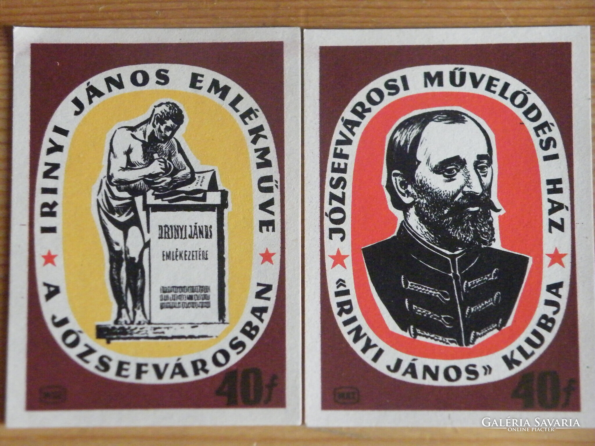 Régi retró Irinyi János emlékműve, klubja Józsefvárosban reklámos blokk ...