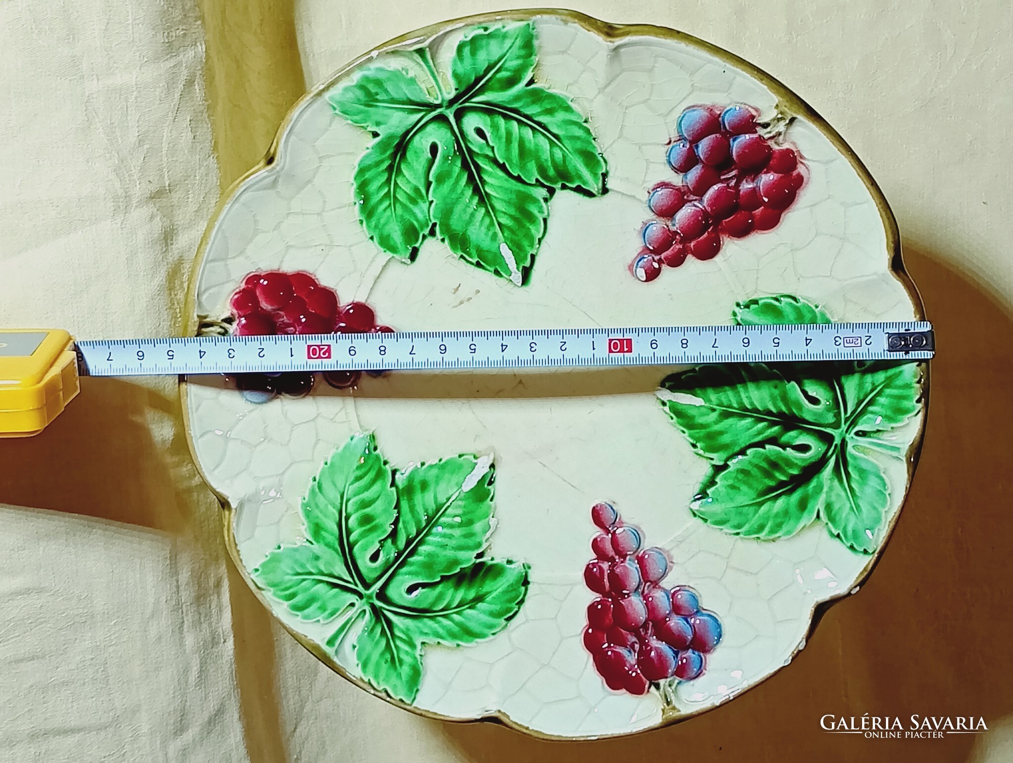 Körmöcbányai tortatartó asztalközép talpas kínáló Ø25x13cm régi ...