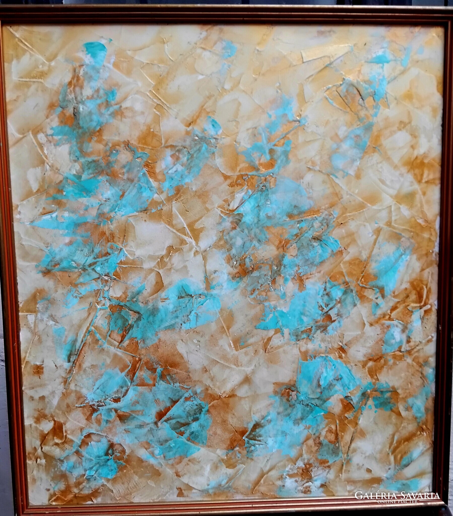 Dömötör anikó elf painter, gold and light blue, laminated wood fiber ...