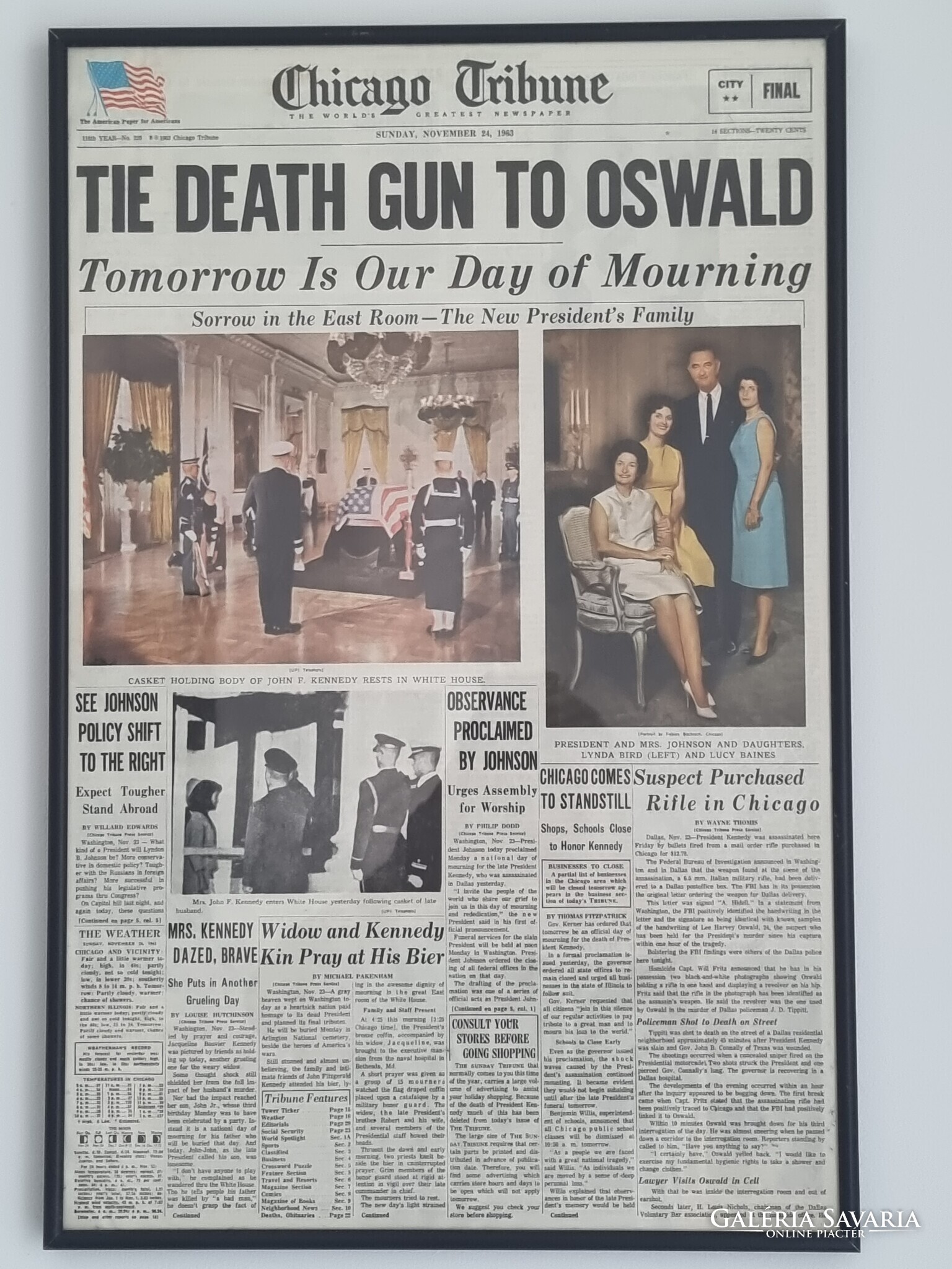 Rare American Newspaper: JFK Assassination Newspaper (Framed) - 1963 ...