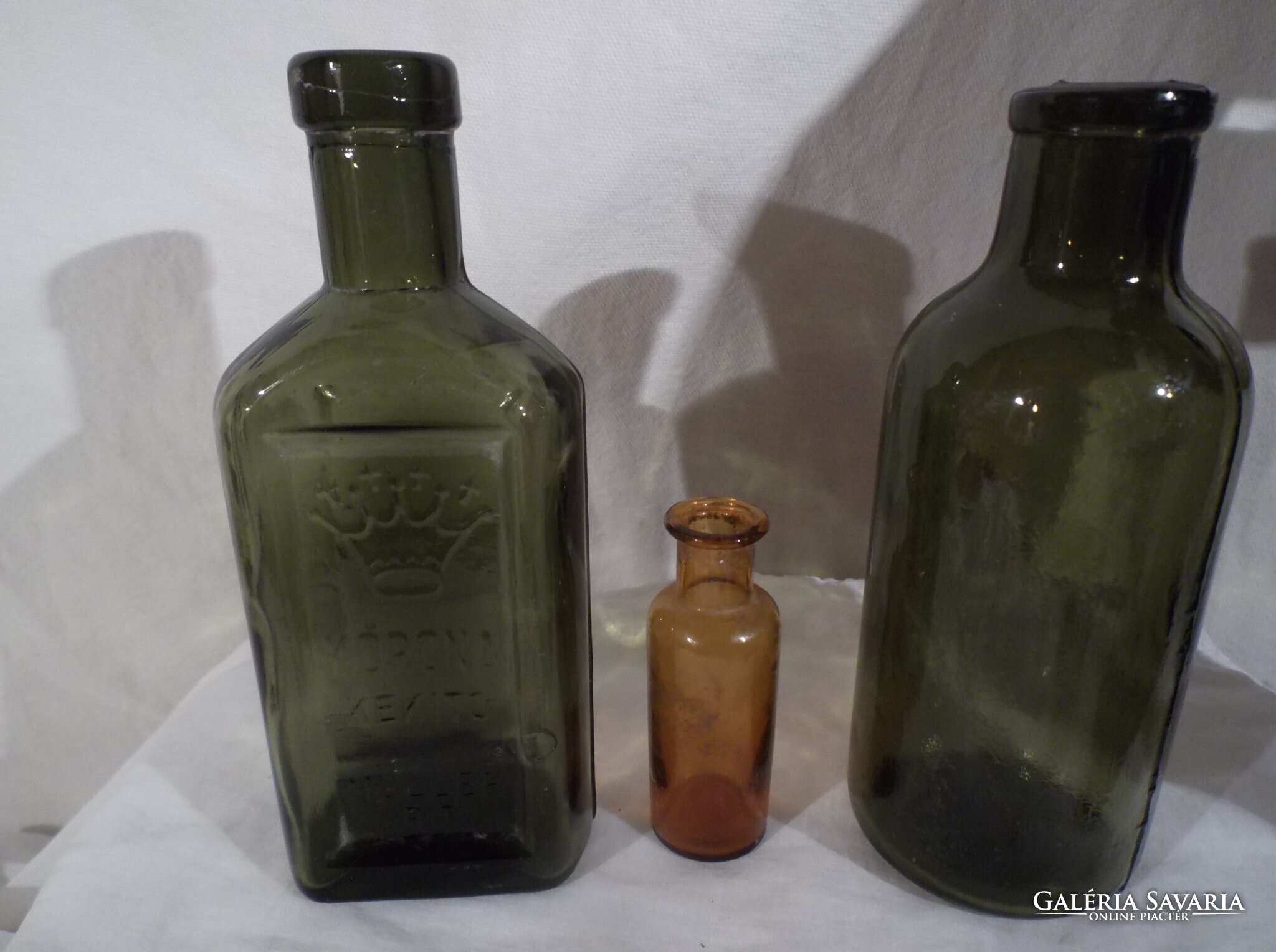 PALCK - 3 db - ALKUKÉPES - RÉGI - KÉKÍTŐS - 1 DOMBORNYOMOTT - ÜVEG ...