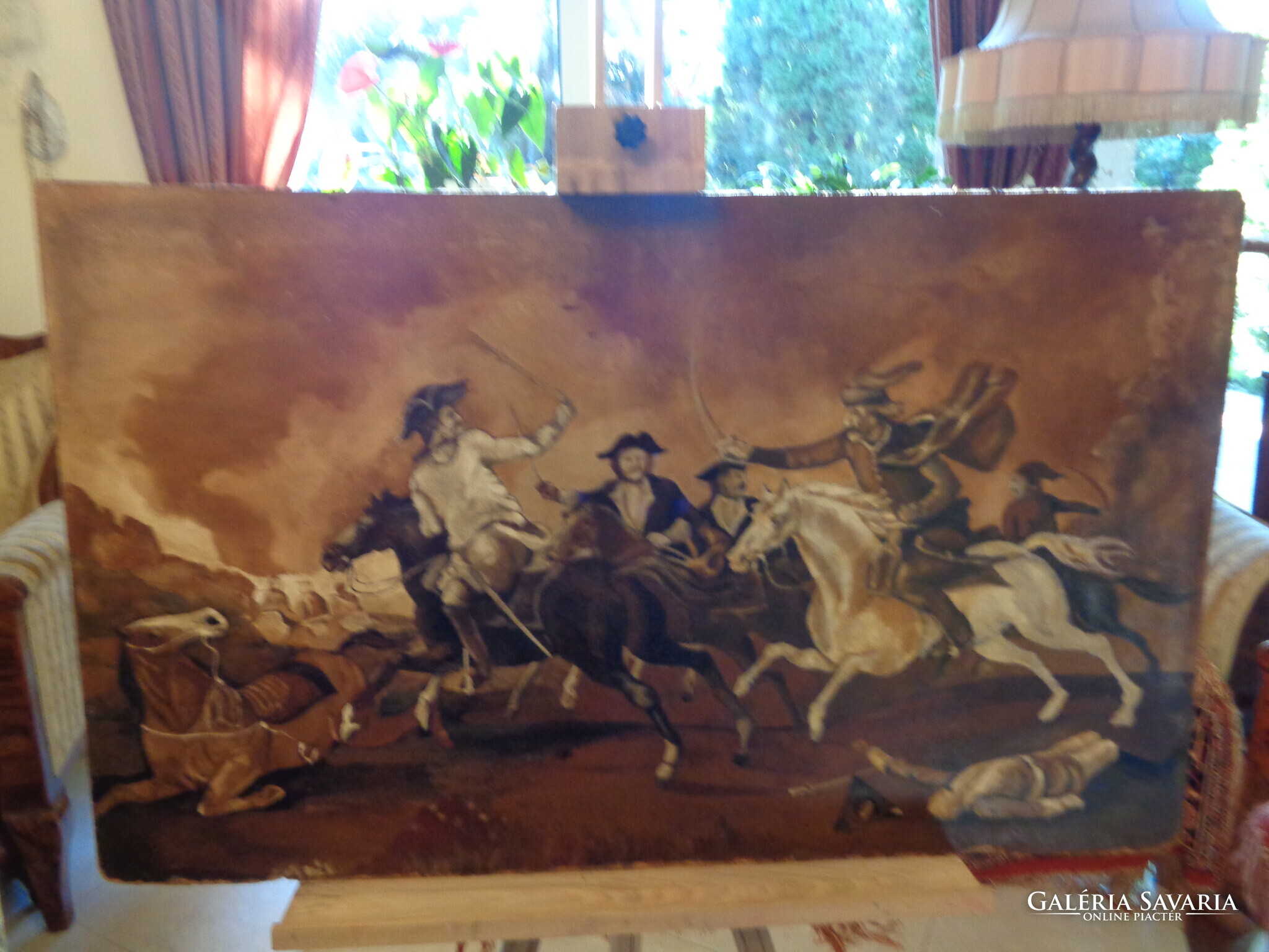 Ismeretlen festő: Kuruc-labanc viadal - csata jelenet című alkotása ...