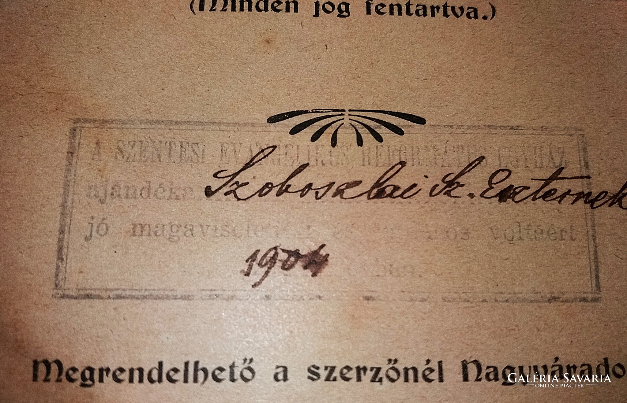 1902.Vaday Jozsef. A protestáns lelkület történeti példákban könyv a ...