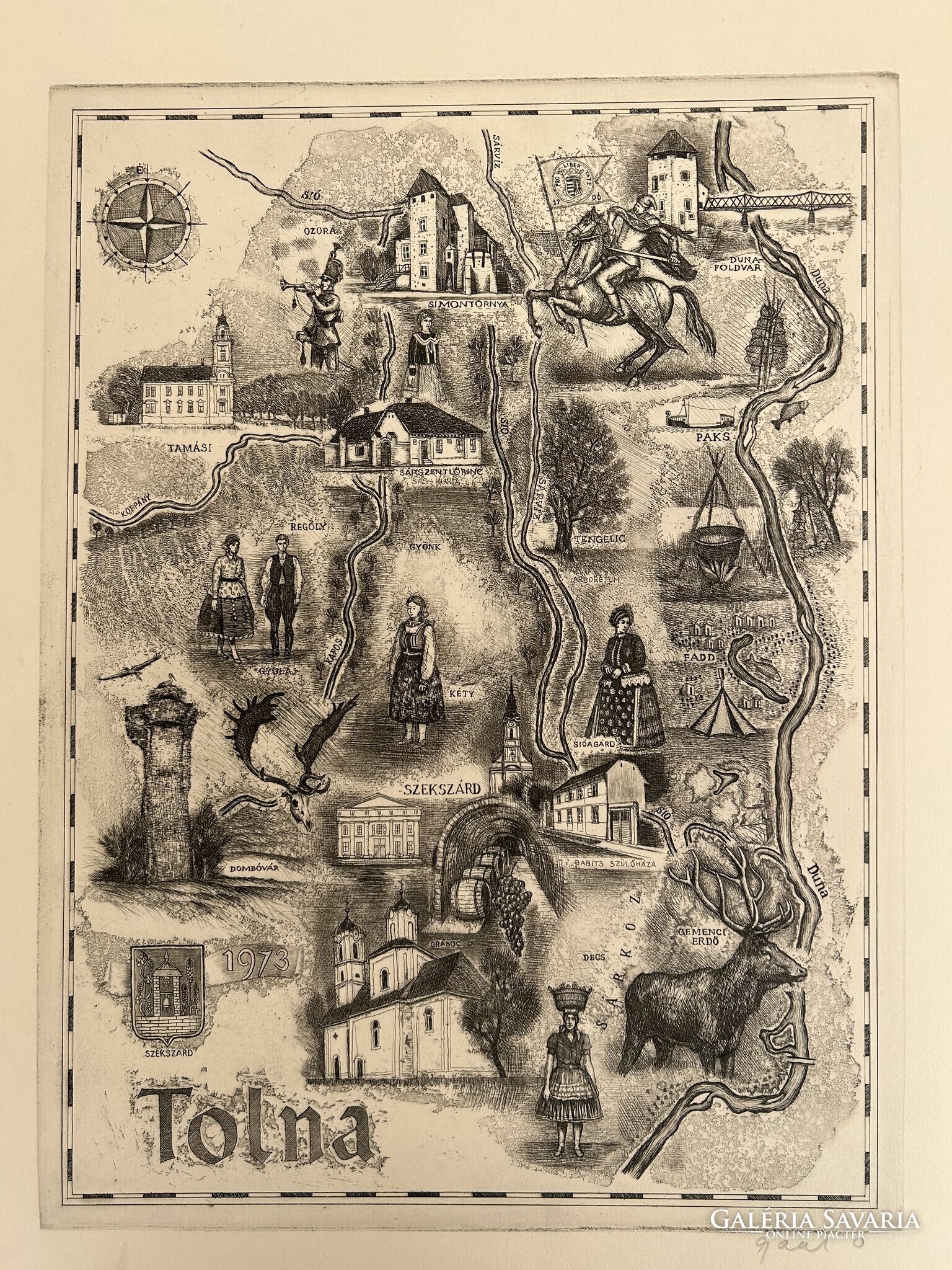 Gaál Domokos : Tolna,extrém ritka - Kép, grafika | Galéria Savaria ...