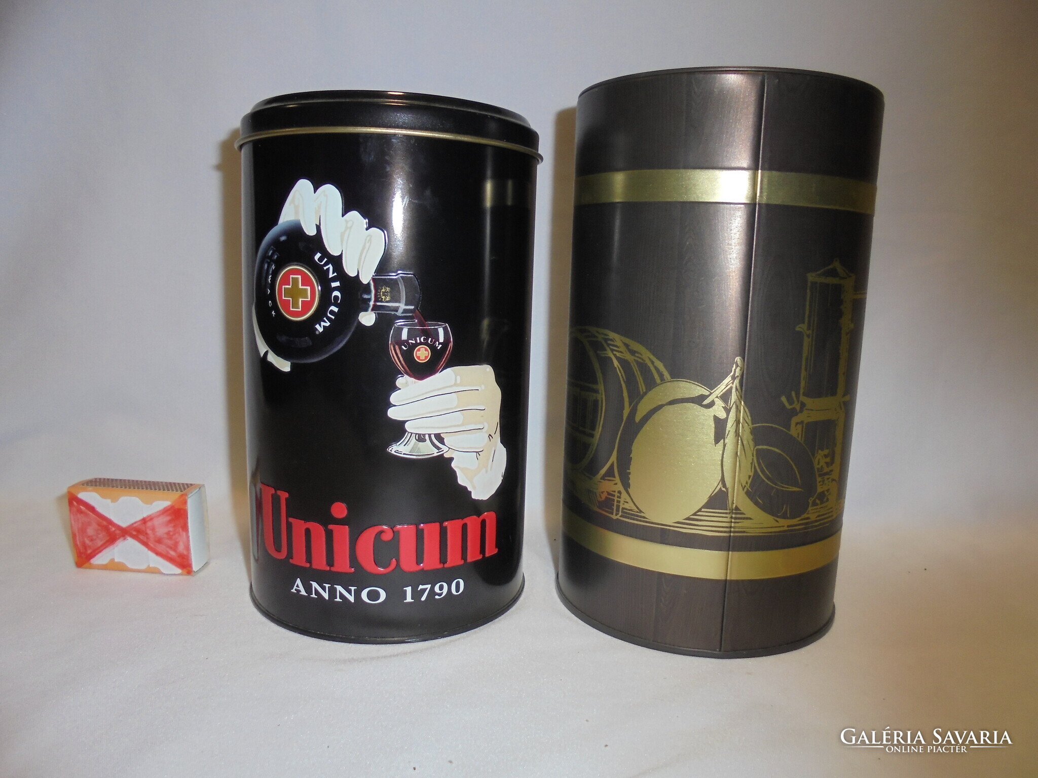 Két darab Unicum lemezdoboz együtt - Unicum anno 1790, Unicum Szilva ...