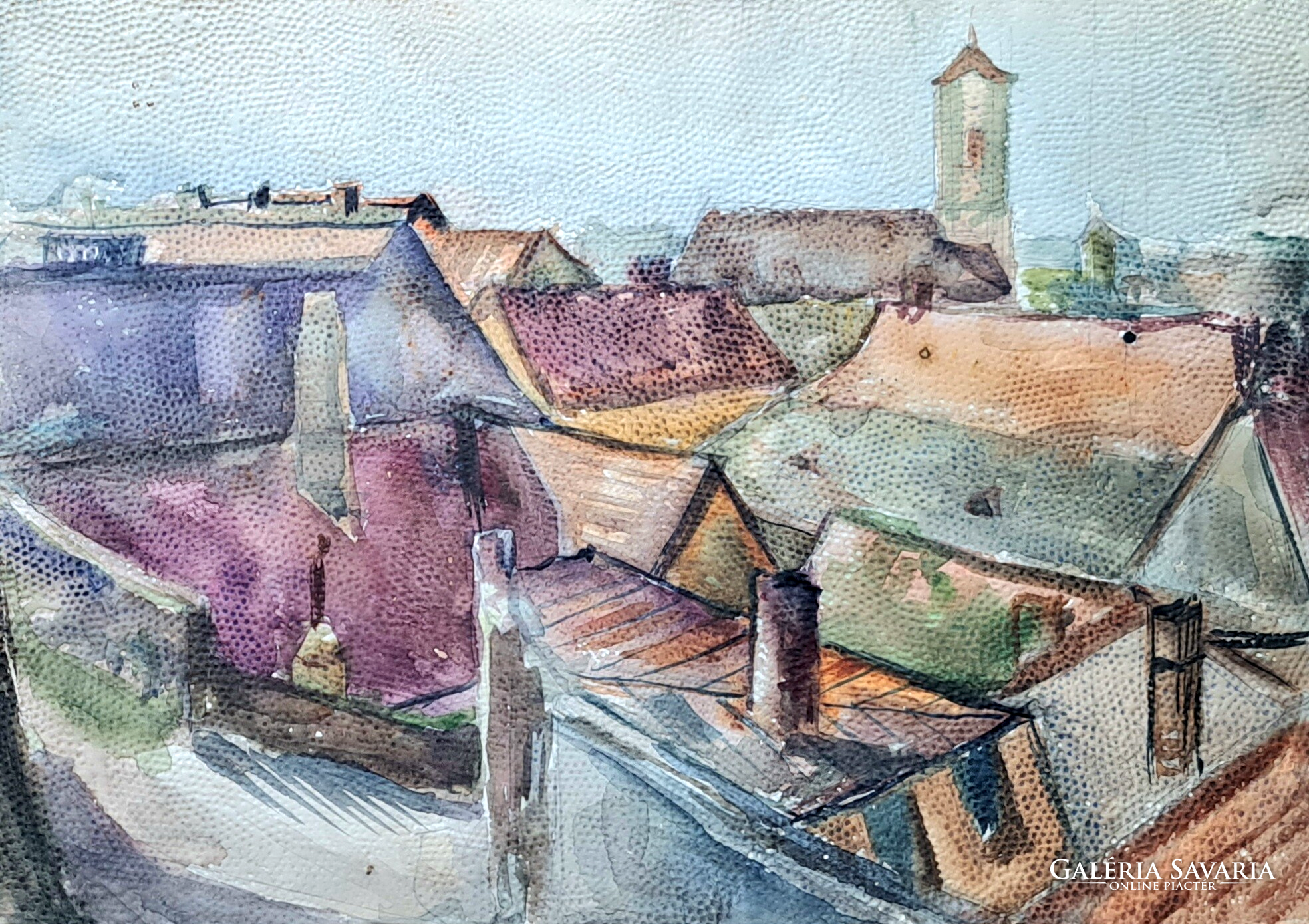 Szentendrei háztetők, szép keretben! Tóth Imre alkotása - Templomdomb - Festmény | Galéria ...