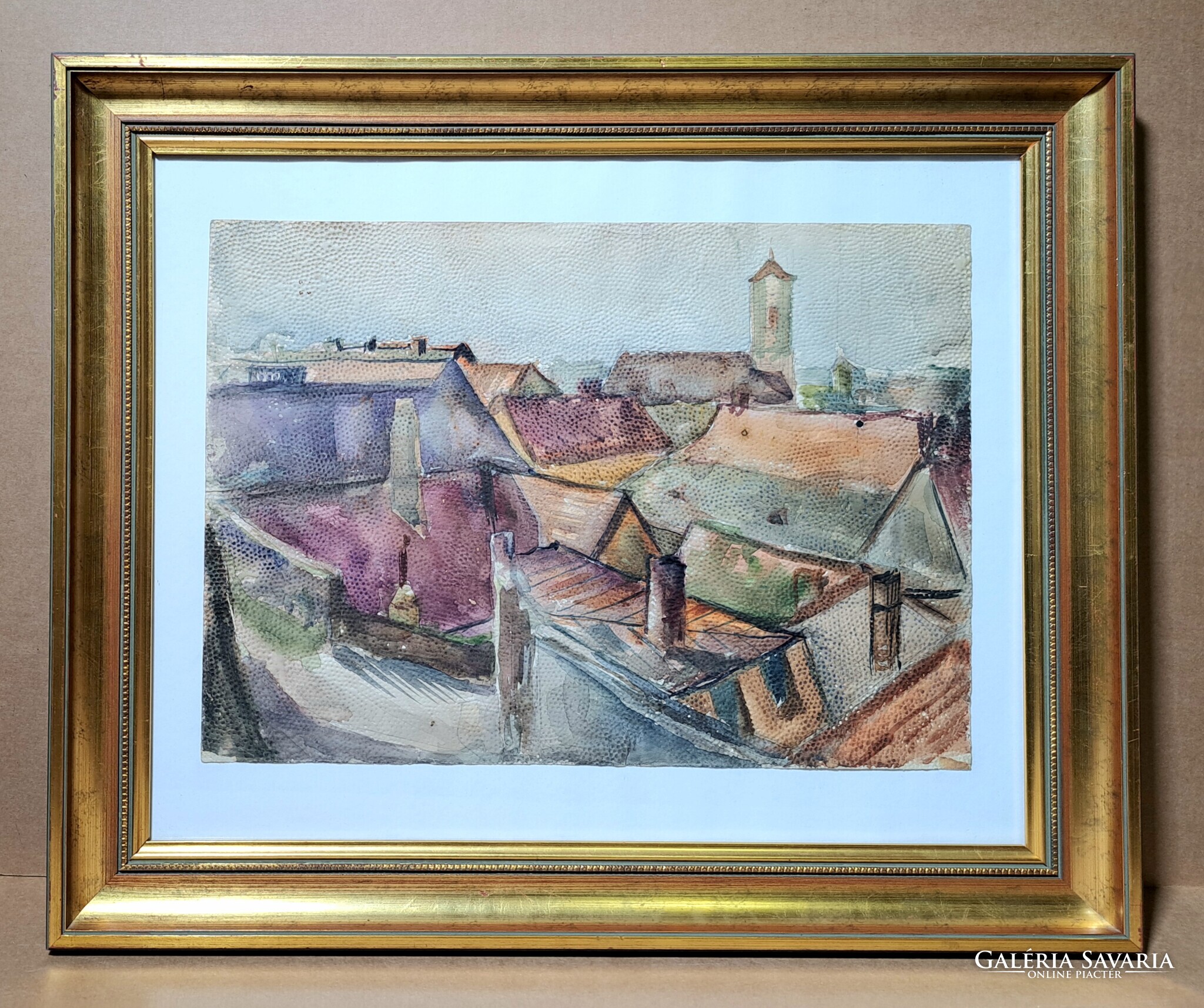 Szentendrei háztetők, szép keretben! Tóth Imre alkotása - Templomdomb - Festmény | Galéria ...