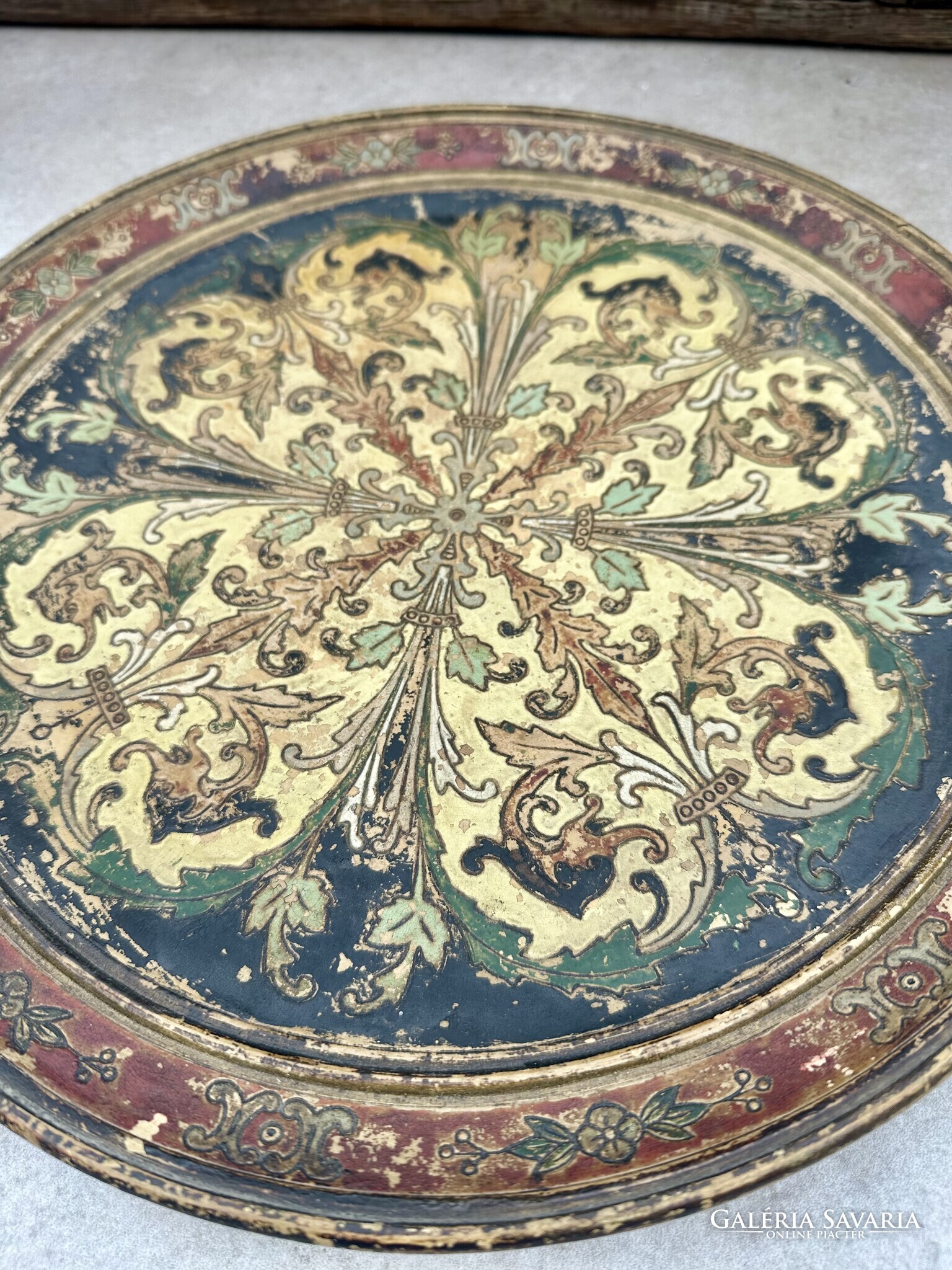 Antik kerámia majolika fali tál kínáló, WS&S Wilhelm Schiller and Son ...