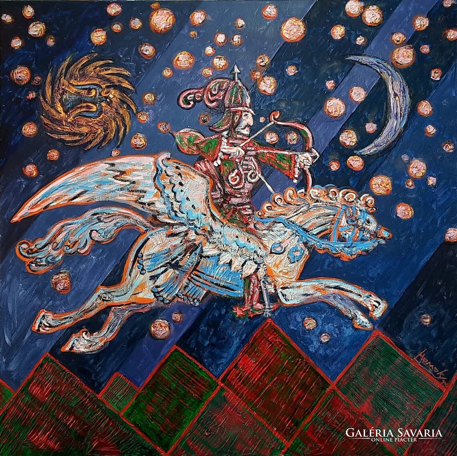Csaba királyfi, 80×80 cm, olaj - Szervátiusz Jenő-díjas Homoki Gábor ...