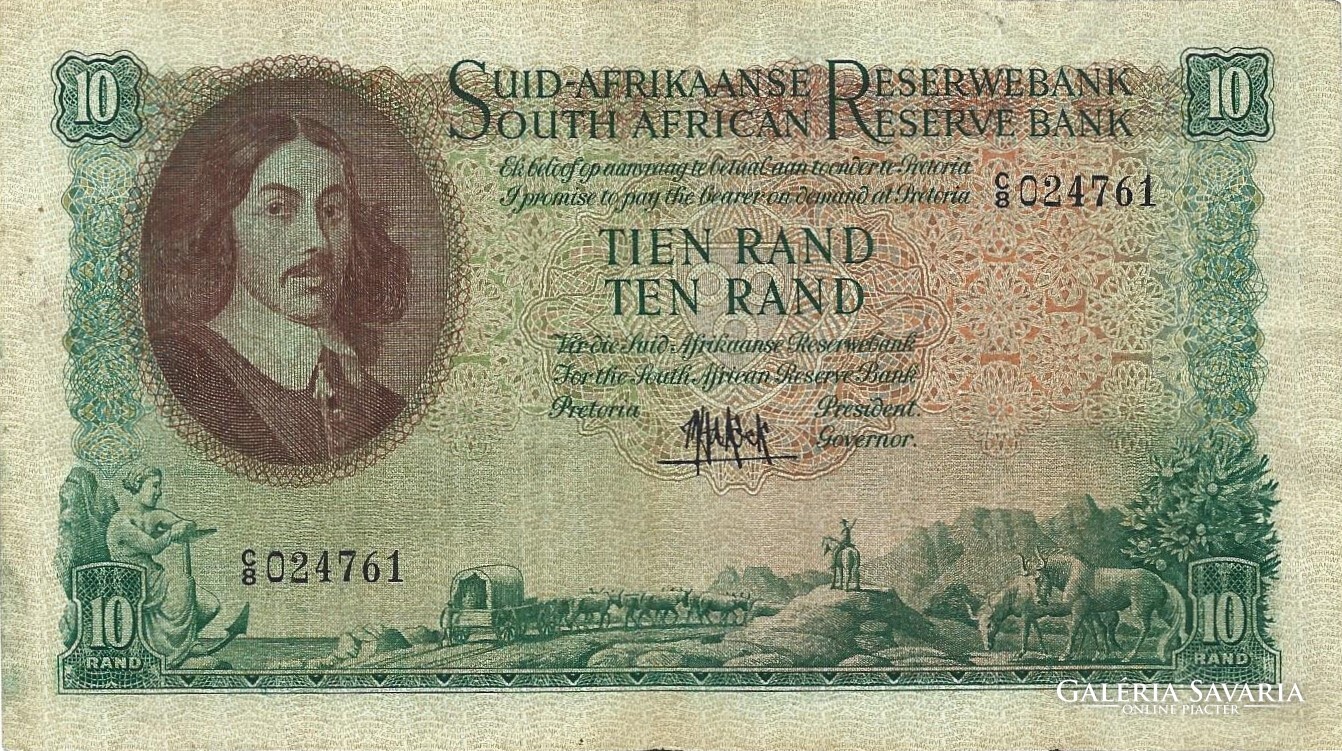 10 rand 1961 Dél Afrika Suid Africansee Signo 3. Ritka - Numizmatika ...