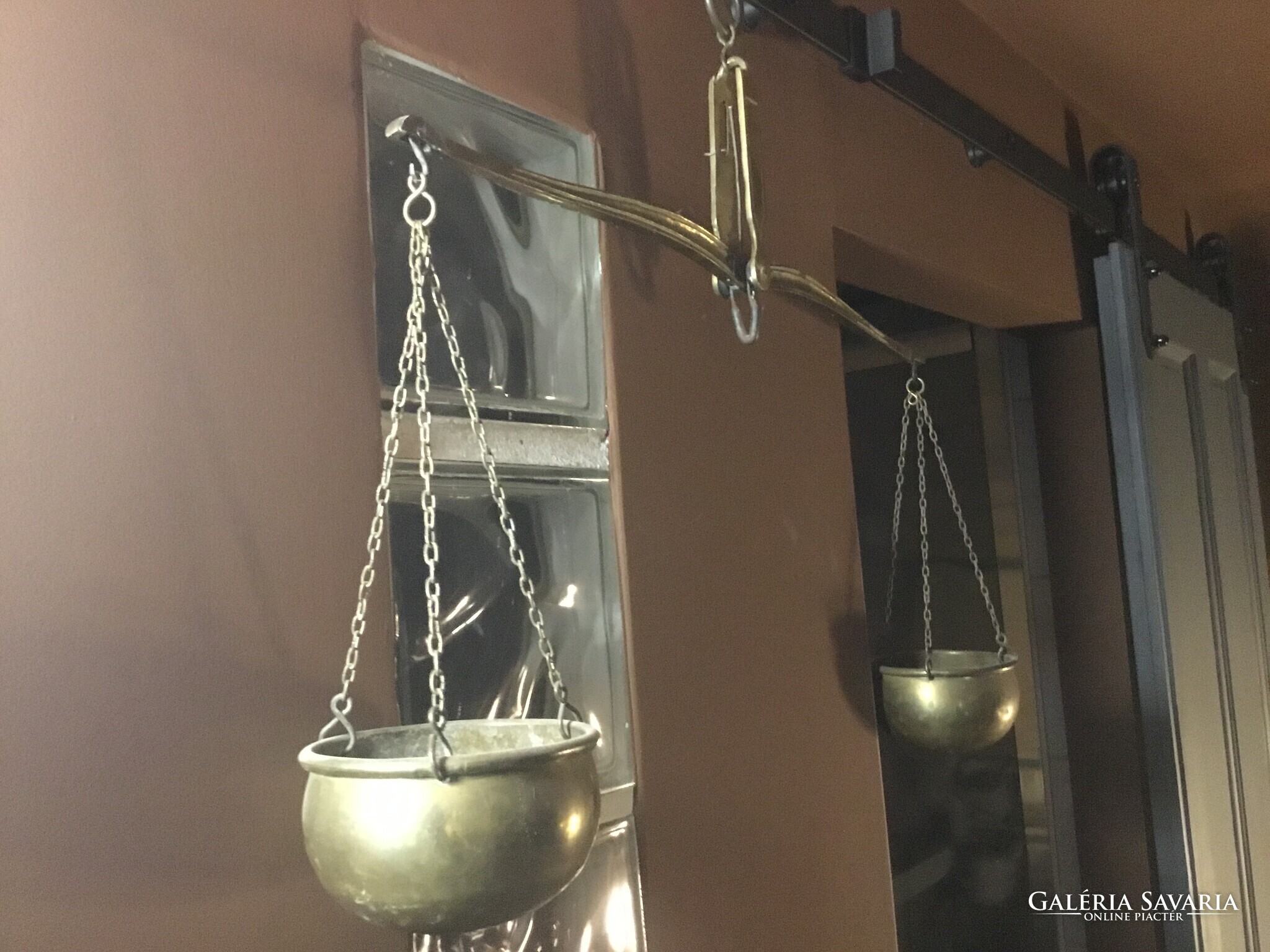 Antik réz kétkaros / karos mérleg! Dekoráció!! Ritkaság! Gyűjtői darab ...