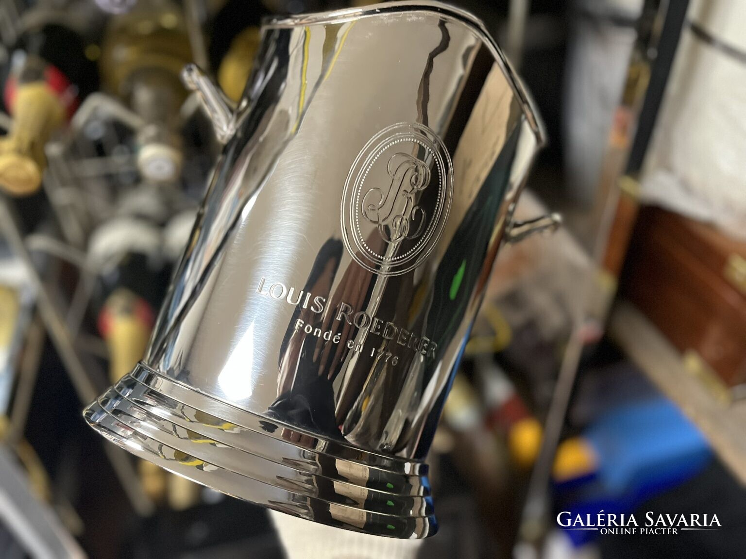 CHAMPAGNE CLUB - Louis Roederer ezüstözött pezsgős jégveder – „Beatrice ...