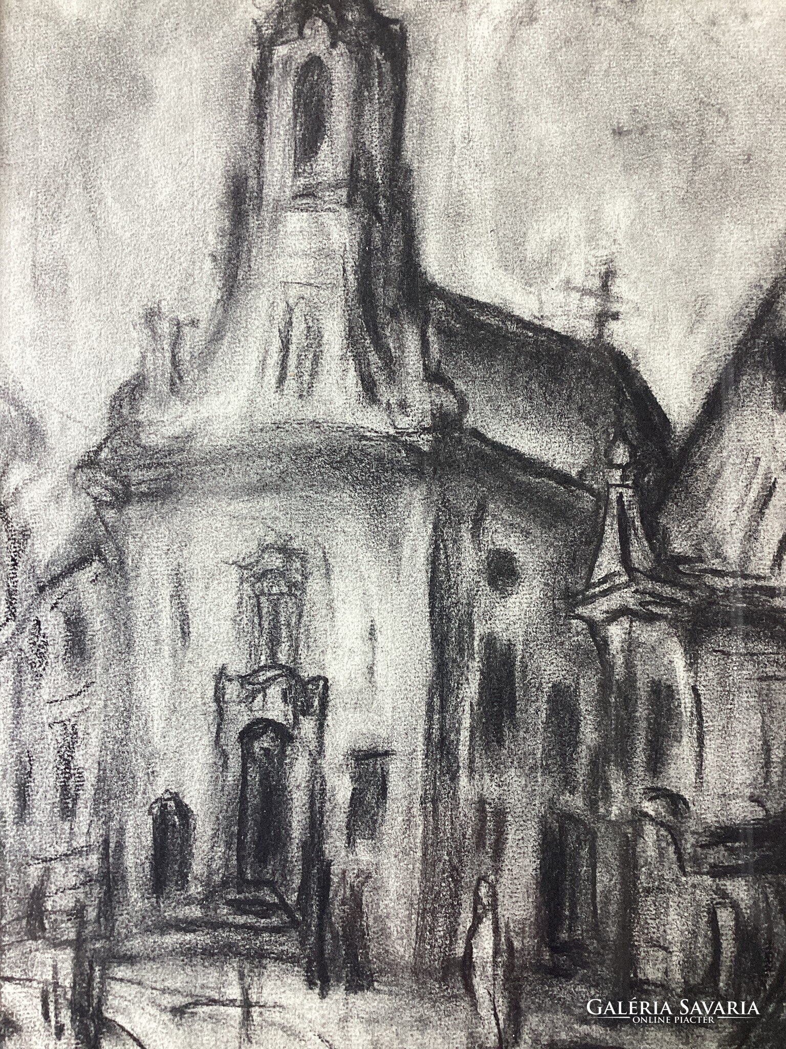 Gráber Margit ( 1895 - 1993 ) , Városka 1968 .Reprodukált grafikája ...