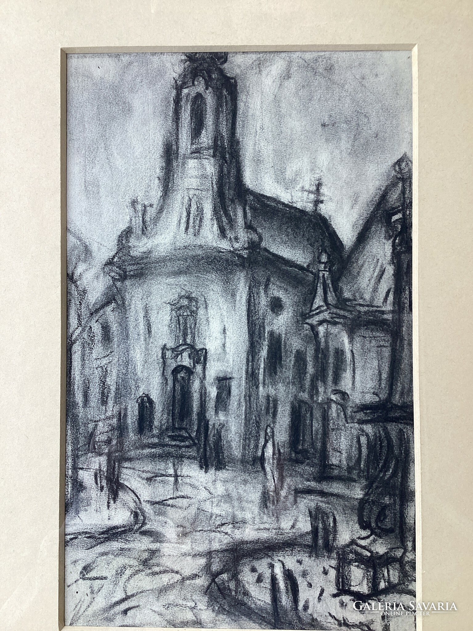 Gráber Margit ( 1895 - 1993 ) , Városka 1968 .Reprodukált grafikája ...