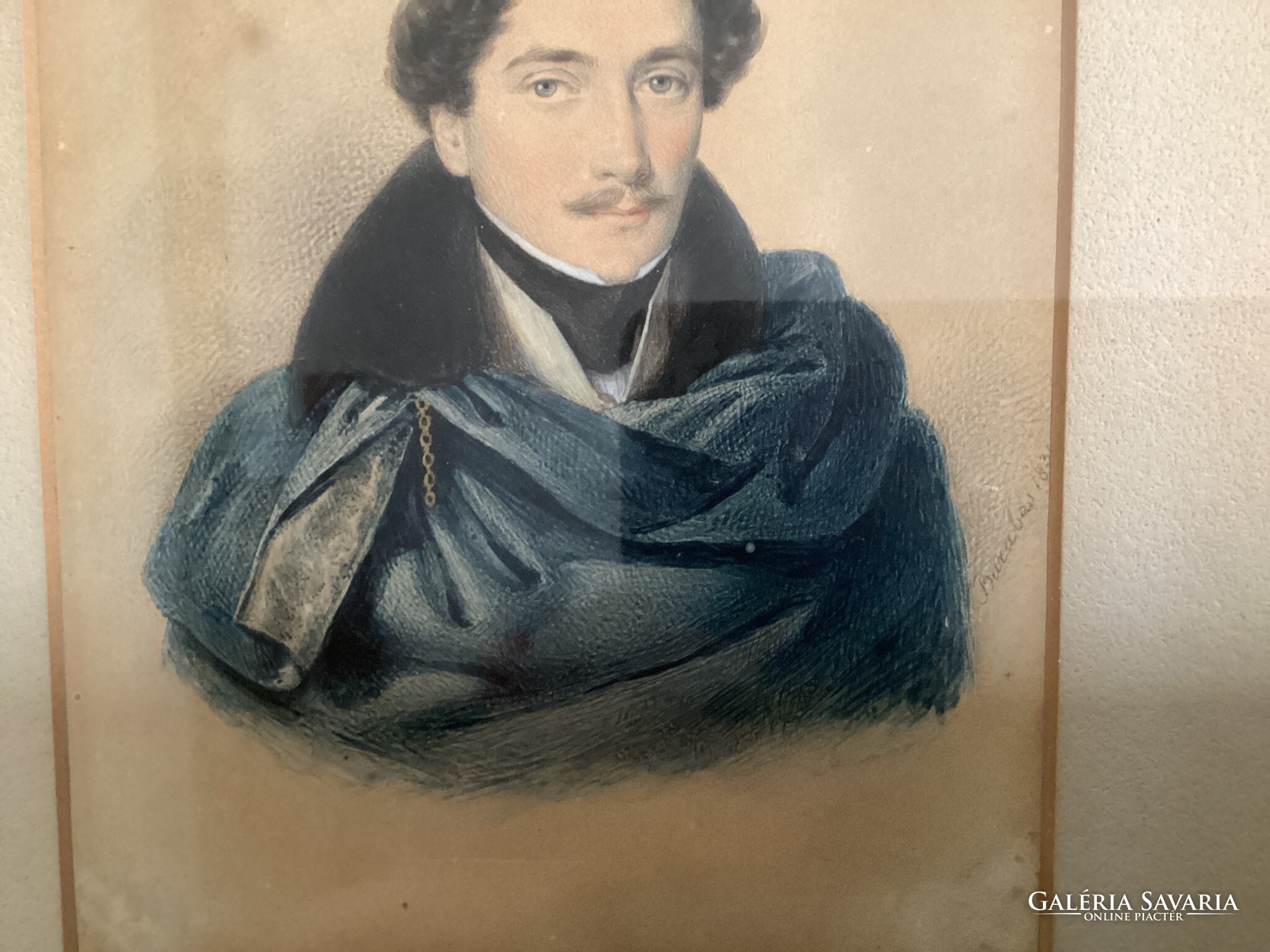 Barabás Miklós ( 1810 - 1898 ) . - Fiatal férfi portréja . - Festmény ...