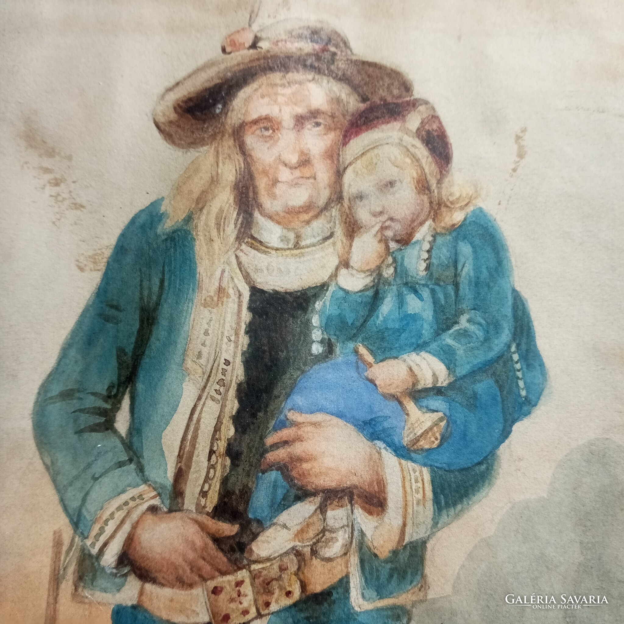 Francia paraszti életkép öltözék párban divat 1849 John Edwin Oldfield ...