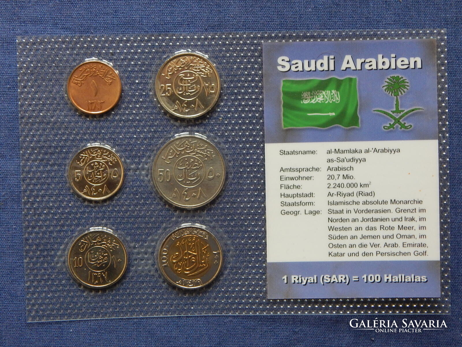 Szaúd-Arábia különböző évszámú forgalmi sor (6 db) 1 Hallala - 100 ...