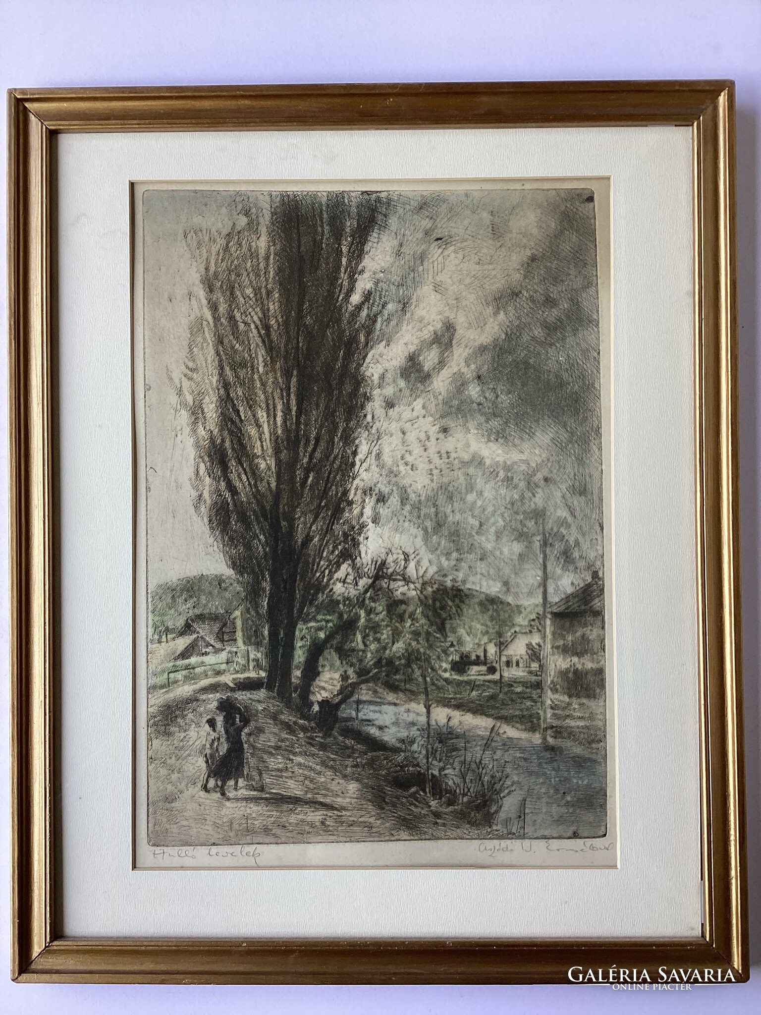 Aszódi Weil Erzsébet ( 1901 - 1976 ) , Hulló levelek című színezett ...