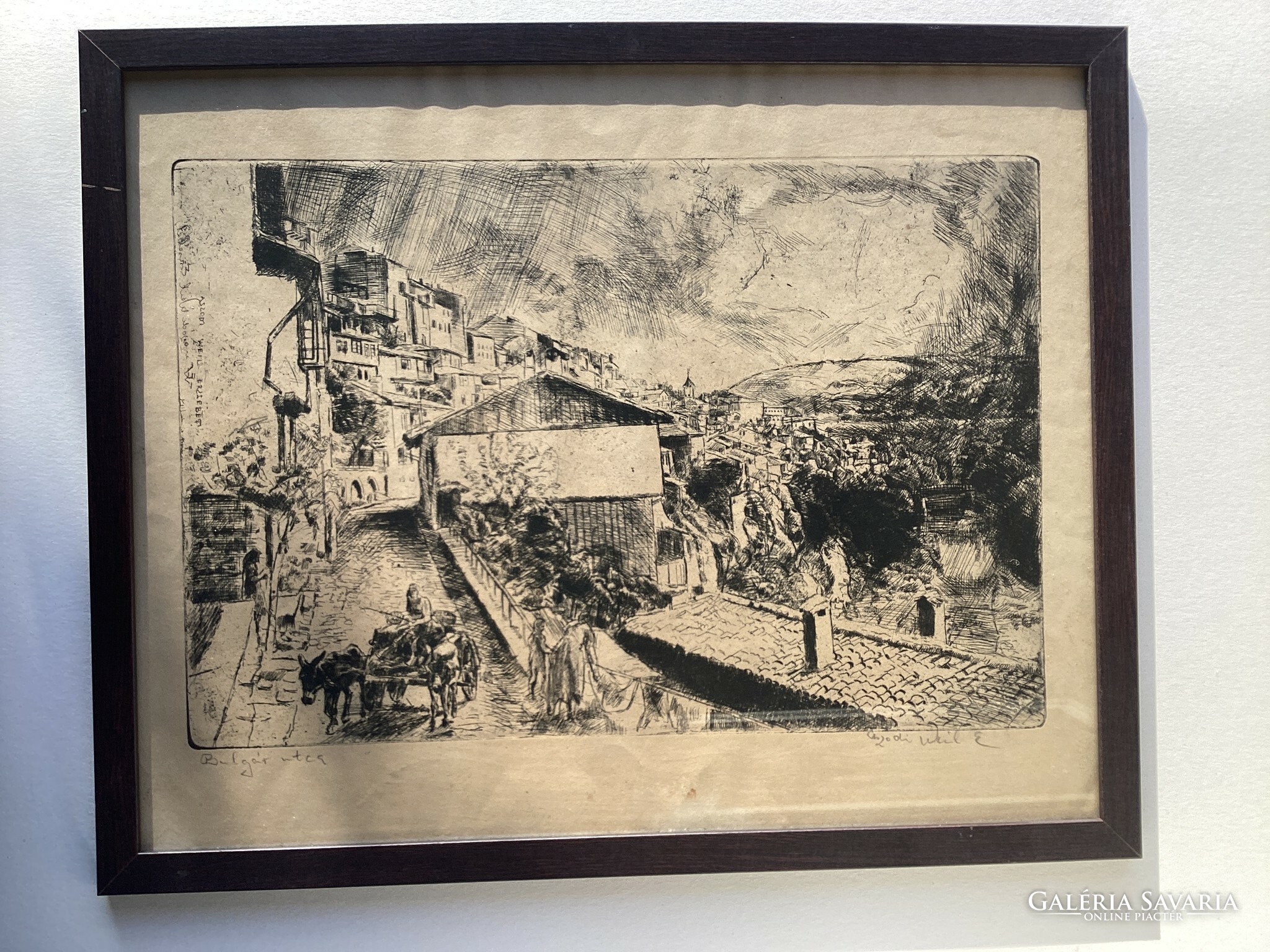 Aszódi Weil Erzsébet ( 1901 - 1976 ) Bulgár utca című rézkarca ...