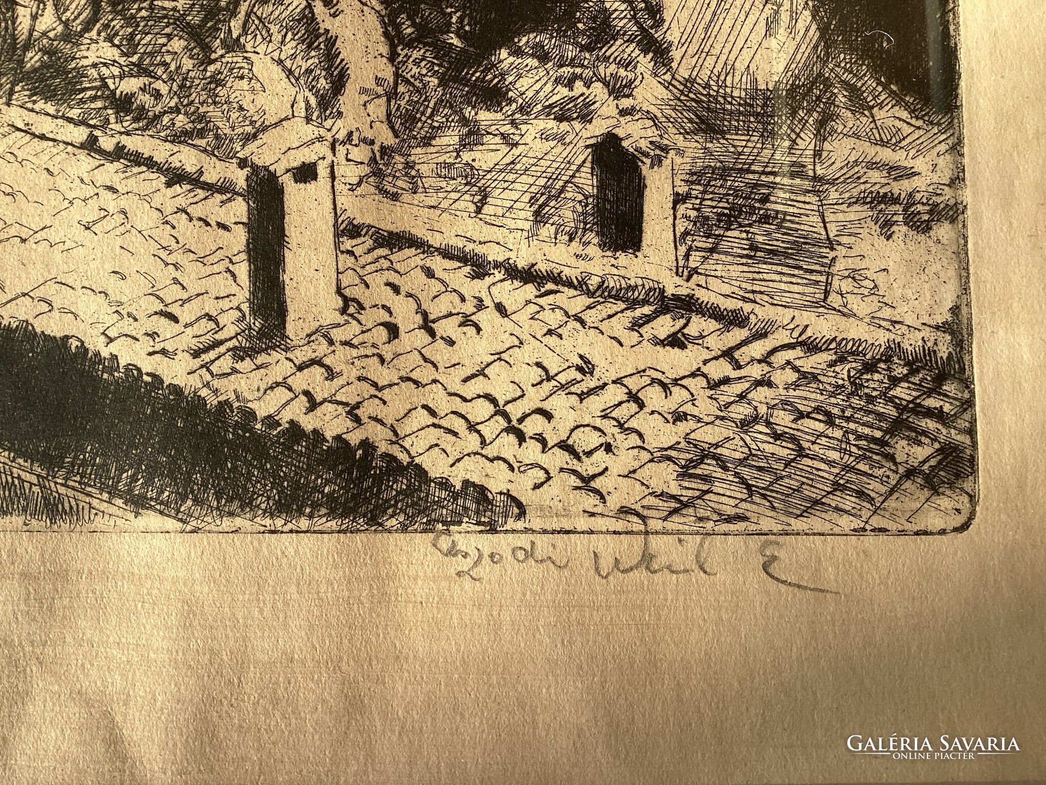 Aszódi Weil Erzsébet ( 1901 - 1976 ) Bulgár utca című rézkarca ...