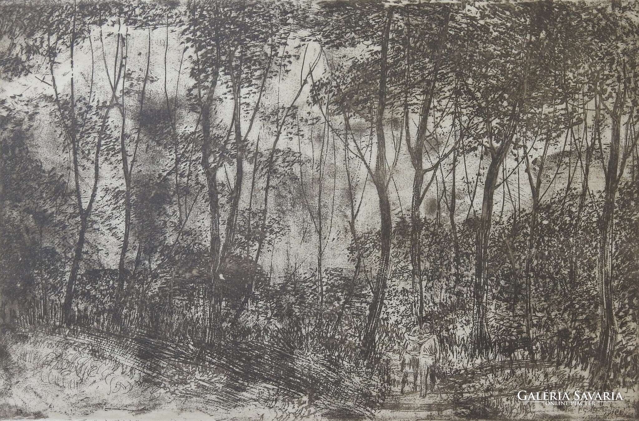 (N) László Gyula (1910 – 1998) : Erdei séta - Kép, grafika | Galéria ...