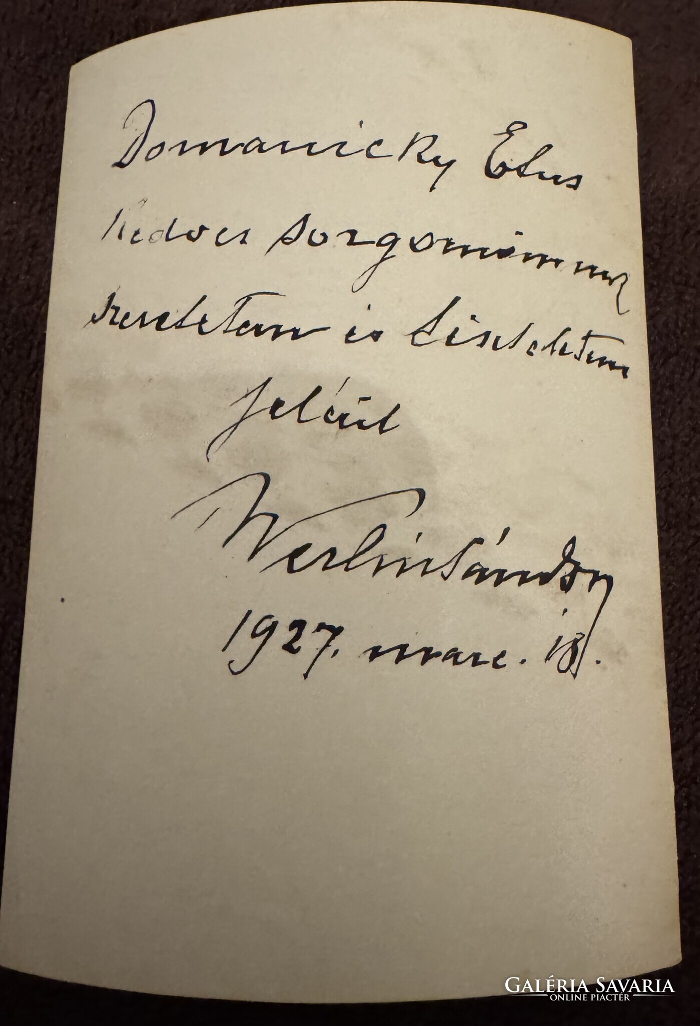 DEBRECEN 1927 – WERLIN SÁNDOR (MÁV főellenőr) dedikált portréja ...