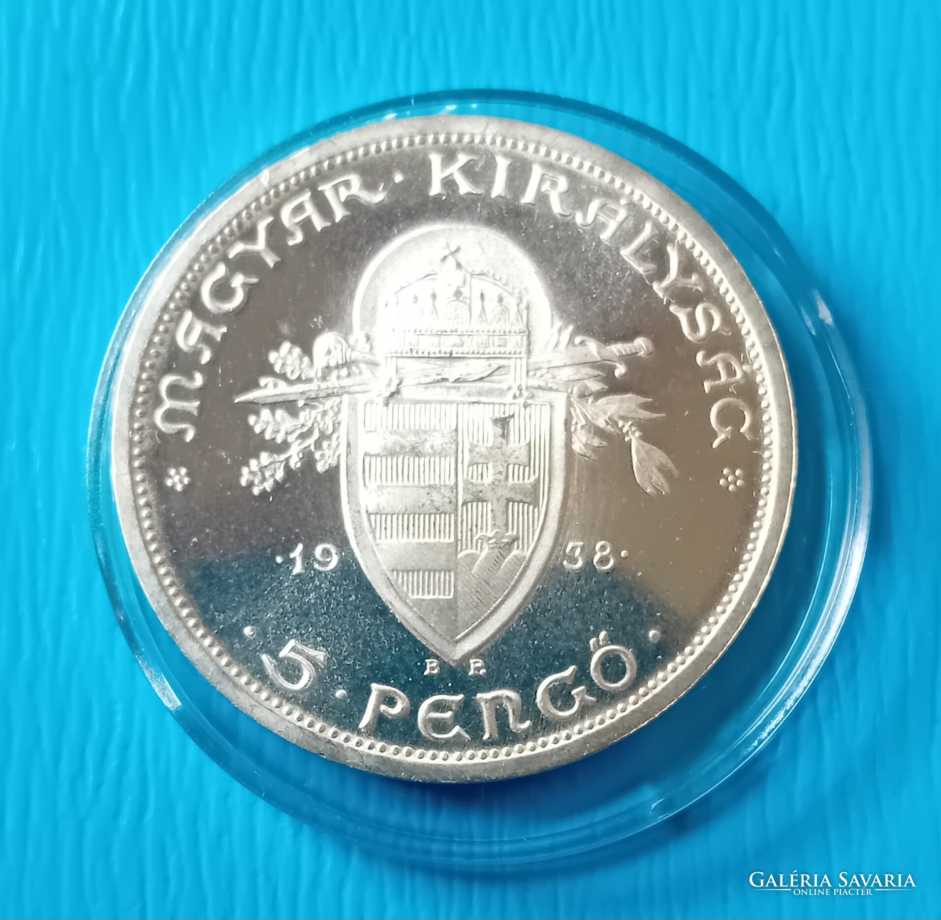 Szent István 5 Pengő 1938 évi , tükörveret UNC - Numizmatika, Pénz ...