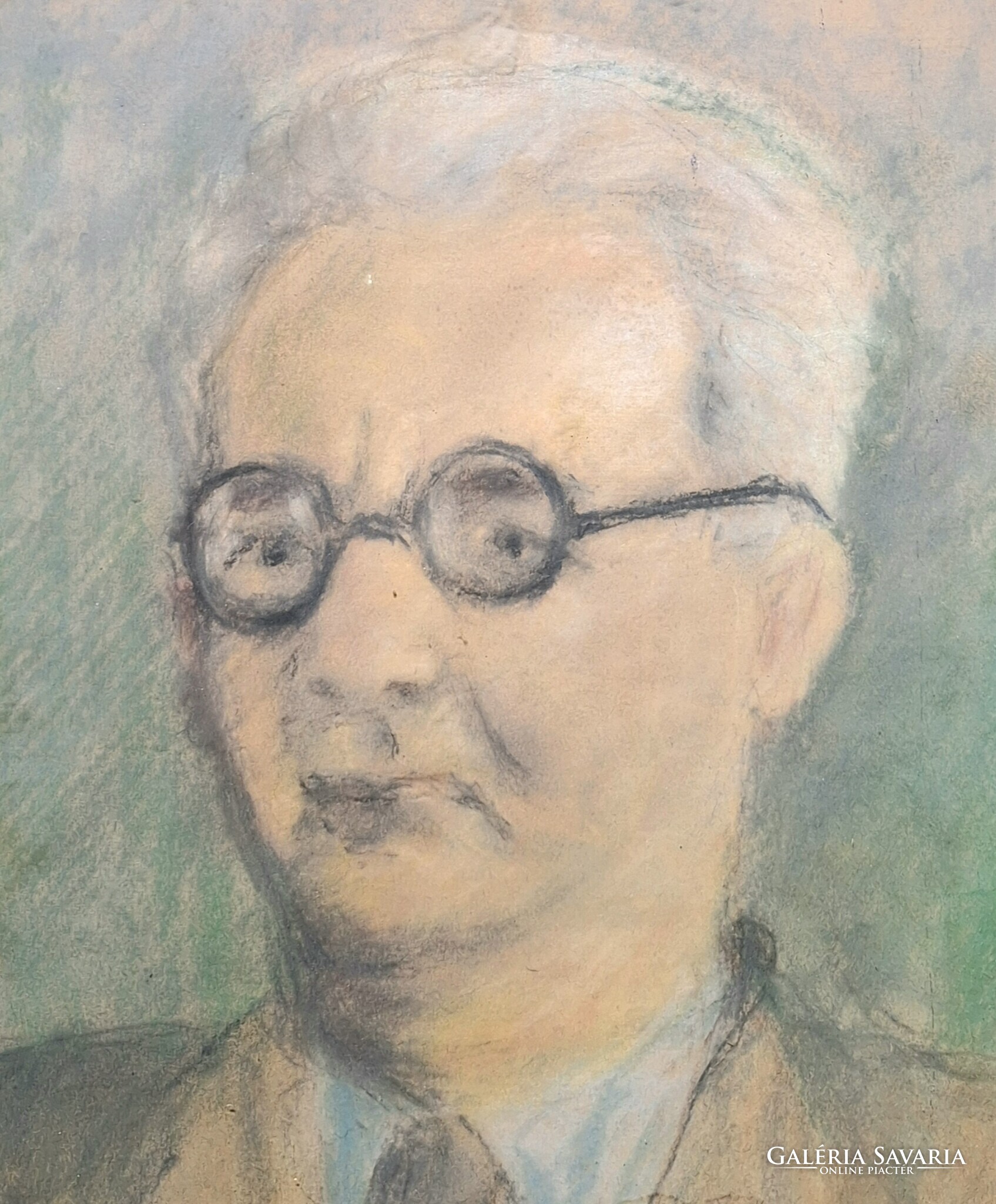 Diener-Dénes Rudolf: Nóti József arcképe (blondel keretben, pasztell ...