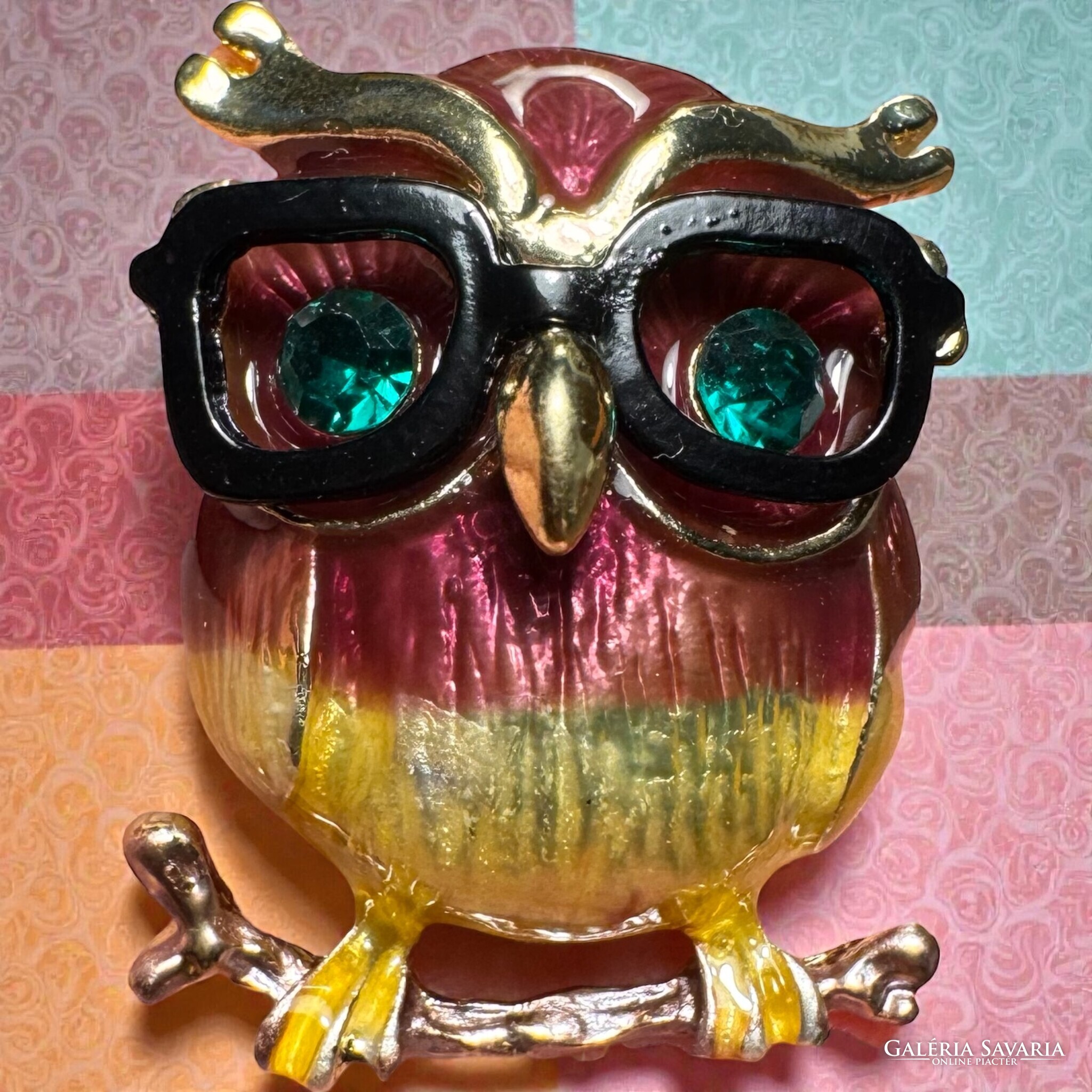 Pápaszemes bagoly Retro BROSS az 1980-as évekből, gyönyörű elegáns ...