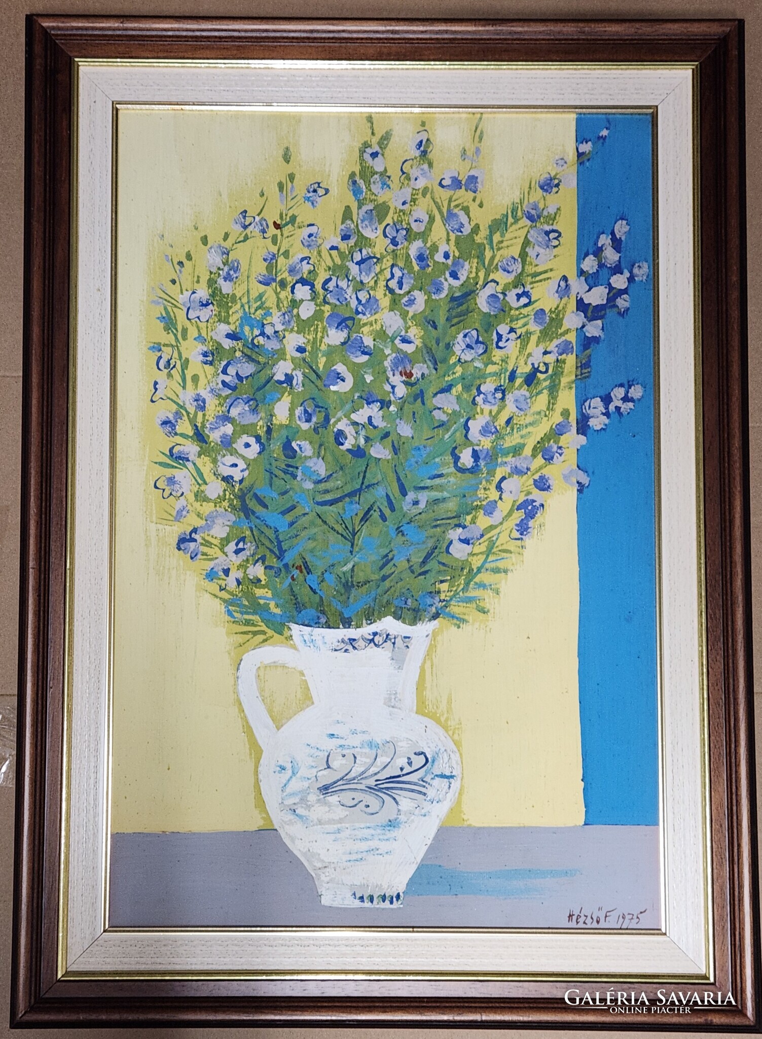 Hézső Ferenc: Szarkaláb 1975. Csendélet 60x40 - Festmény | Galéria ...