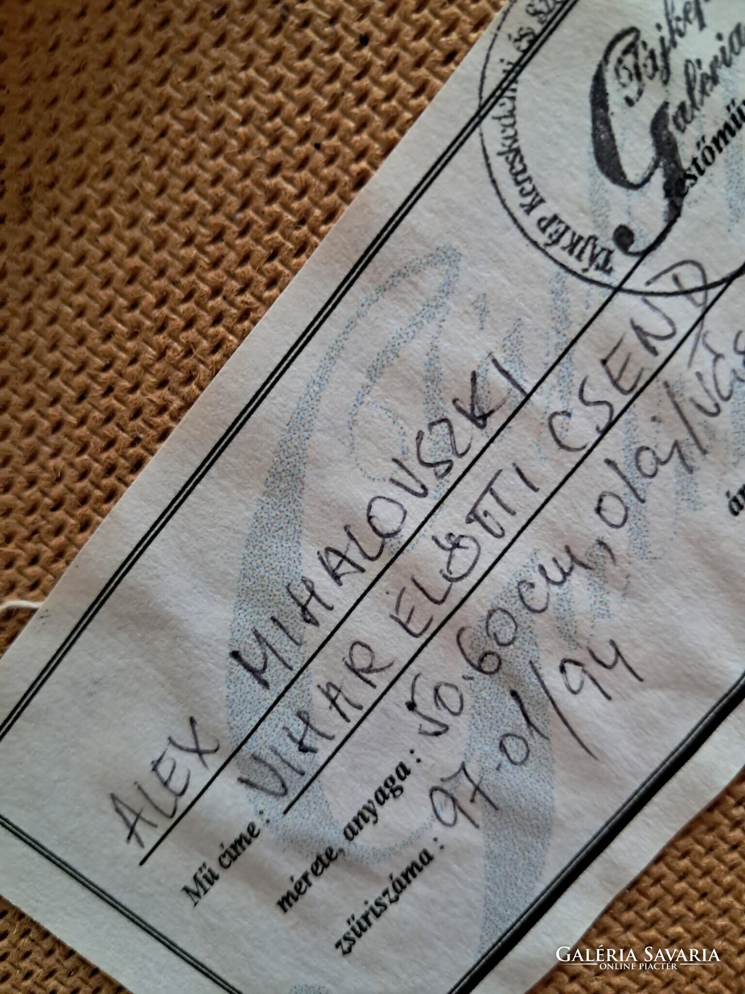 Alex Mihalovszki Vihar előtti csend - Festmény | Galéria Savaria online ...