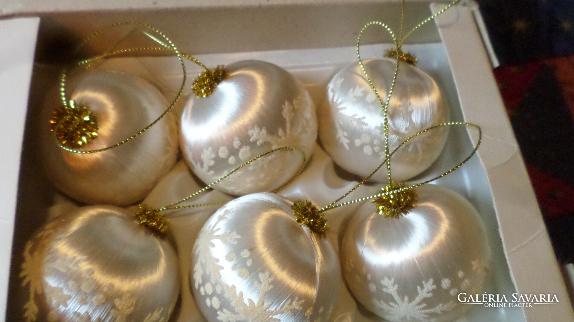 6 db selyemszálas , hópelyhes , retro karácsonyfadísz egyben ...