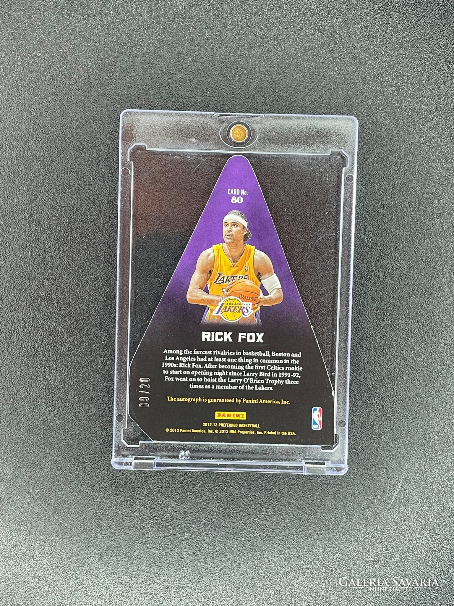 Rick Fox Lakers /20 On Card Autograph aláírt kosaras kártya ...