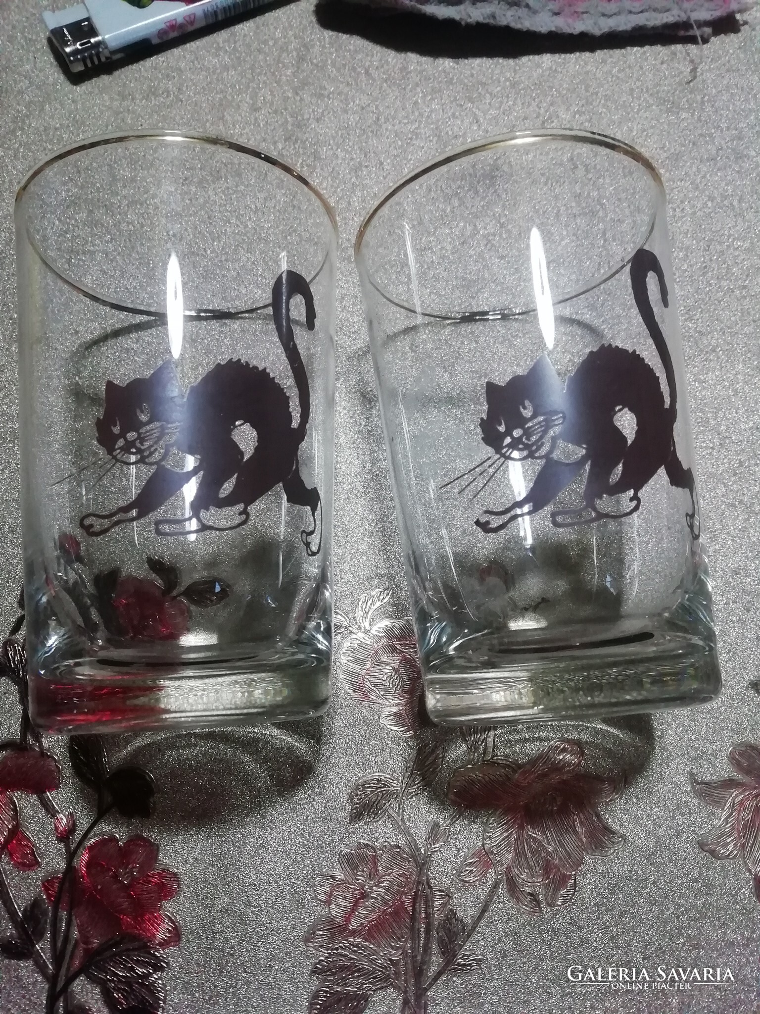 Cicás üveg pohár 2 db retro ﻿Hihetetlen aukciók és akciók folyamatosan ...
