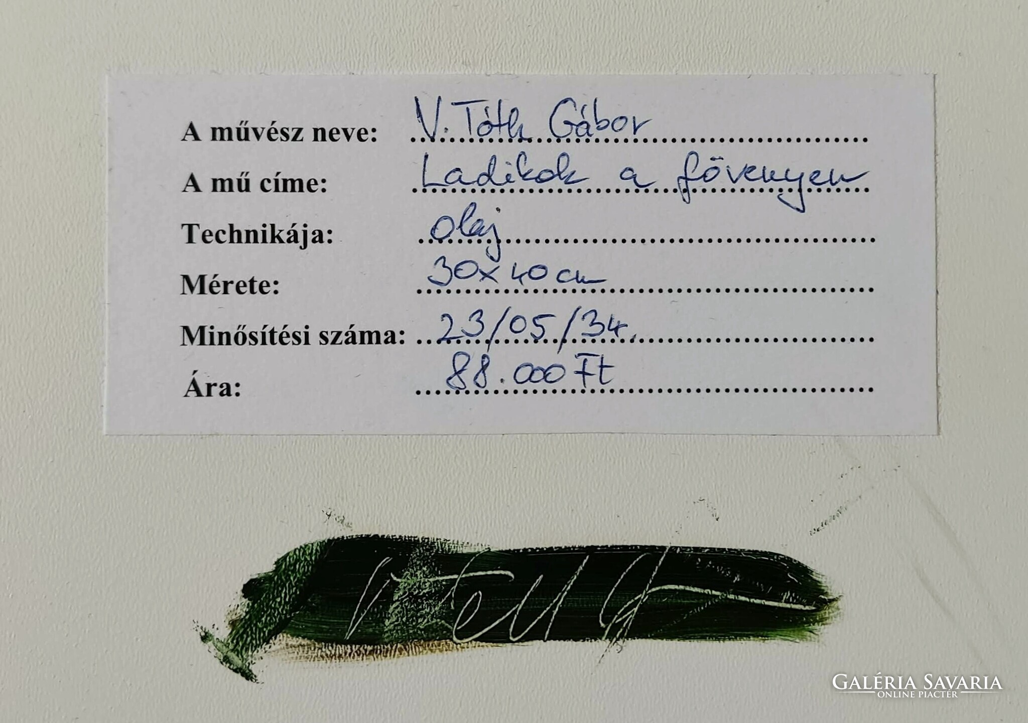 V. Tóth Gábor "Ladikok a fövenyen" c. olajfestmény keretben, ingyen ...
