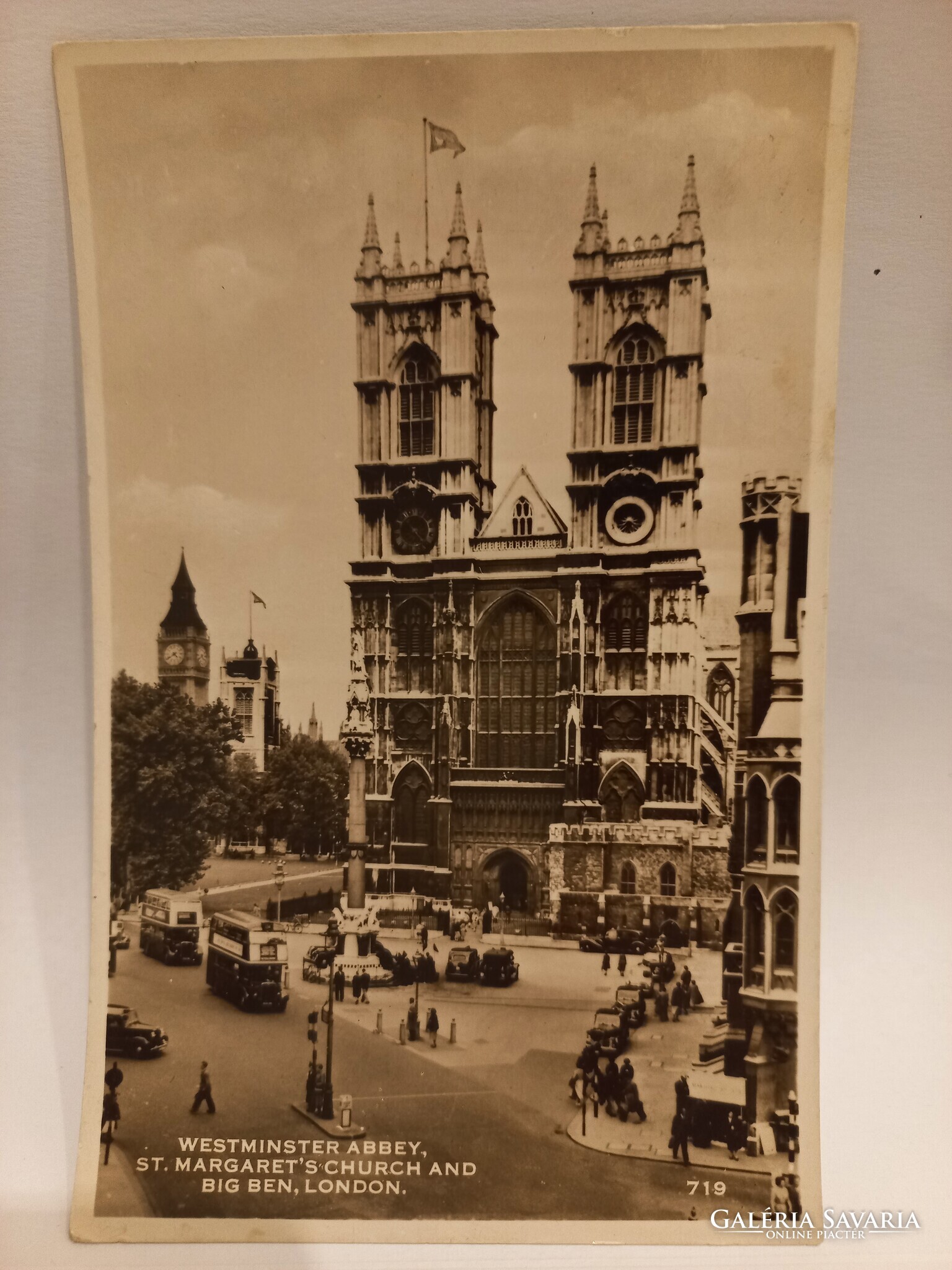 Régi képeslap Westminster Abbey, St. Margaret’s Church and Big Ben ...